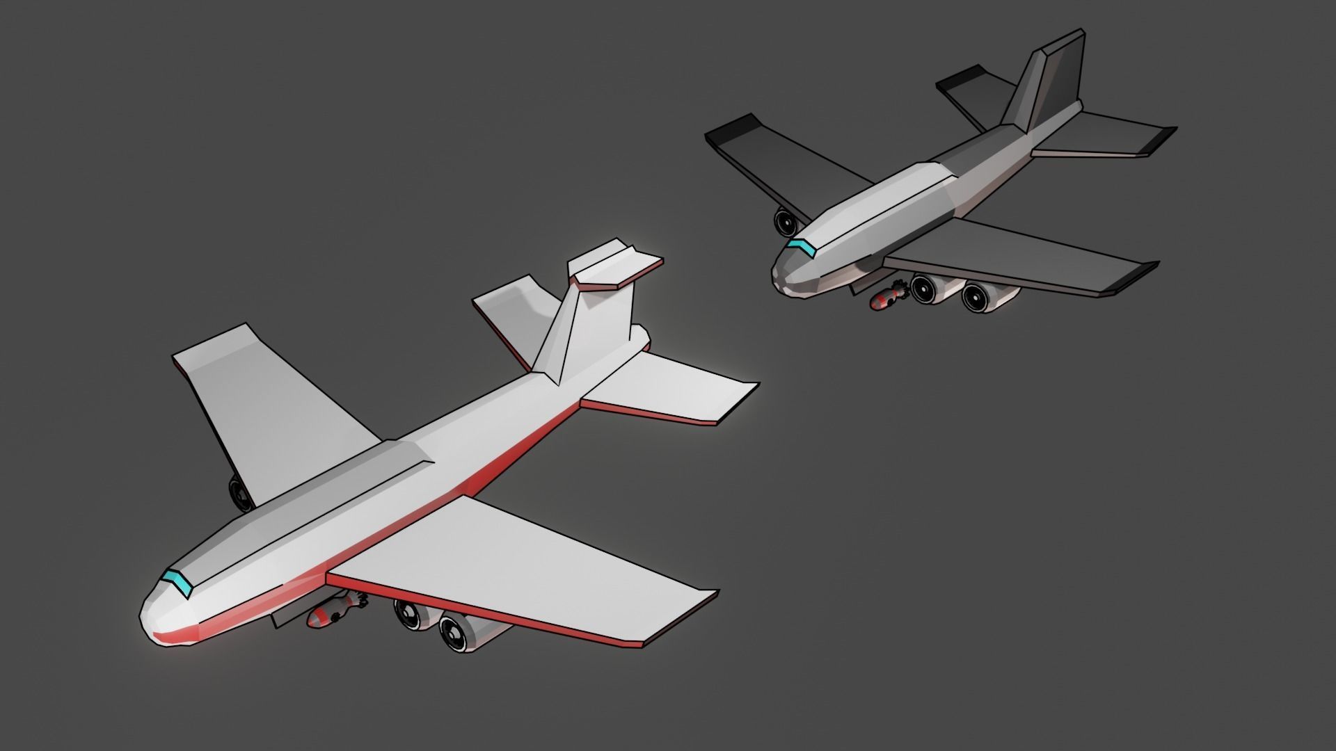 Heavy war Bombardier carrying Heavy Nuke Bomb free VR / AR / low-poly ...