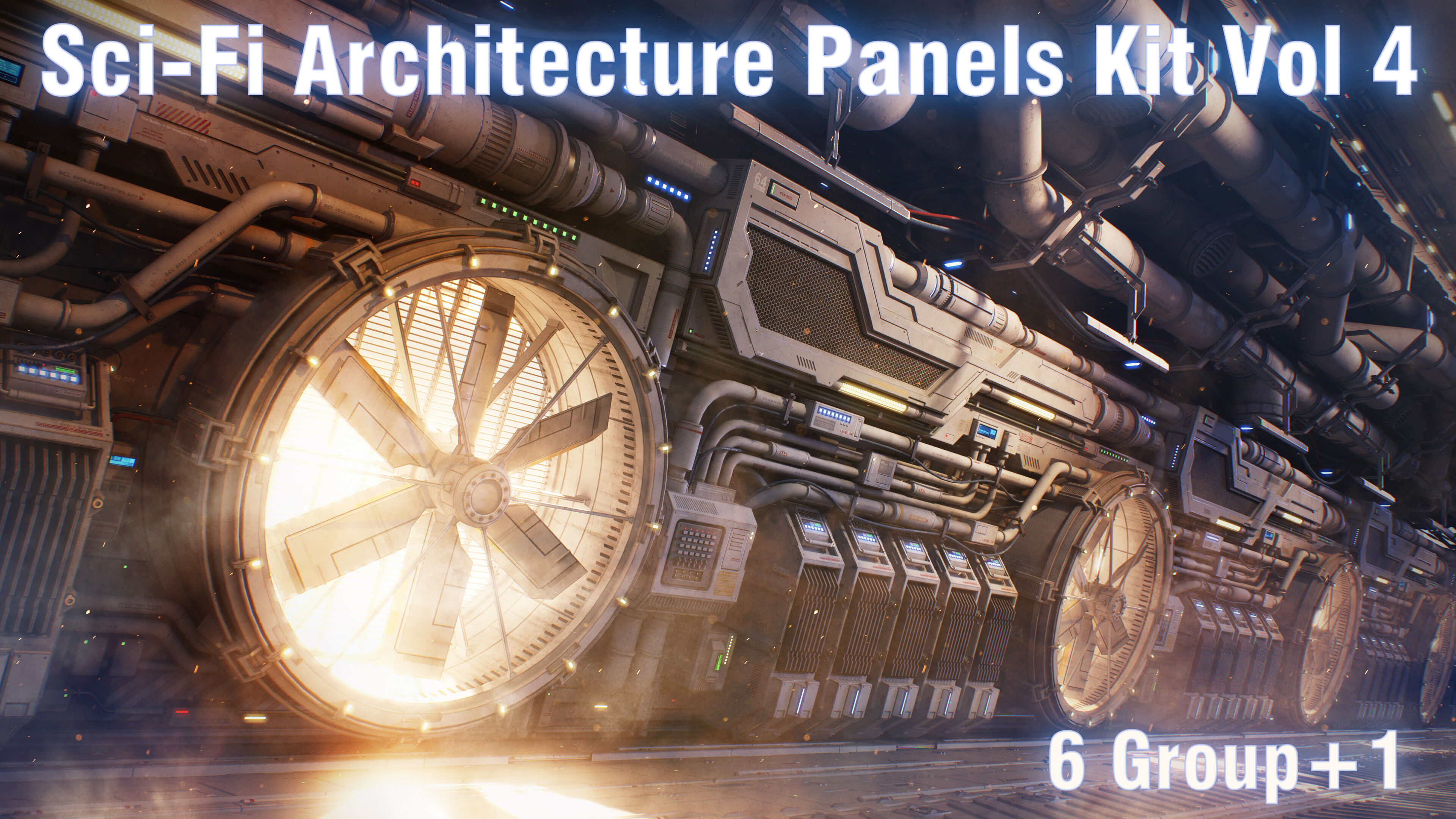 3D model Sci-Fi Architecture Panels Kit Vol 04-PBR VR / AR / low-poly ...