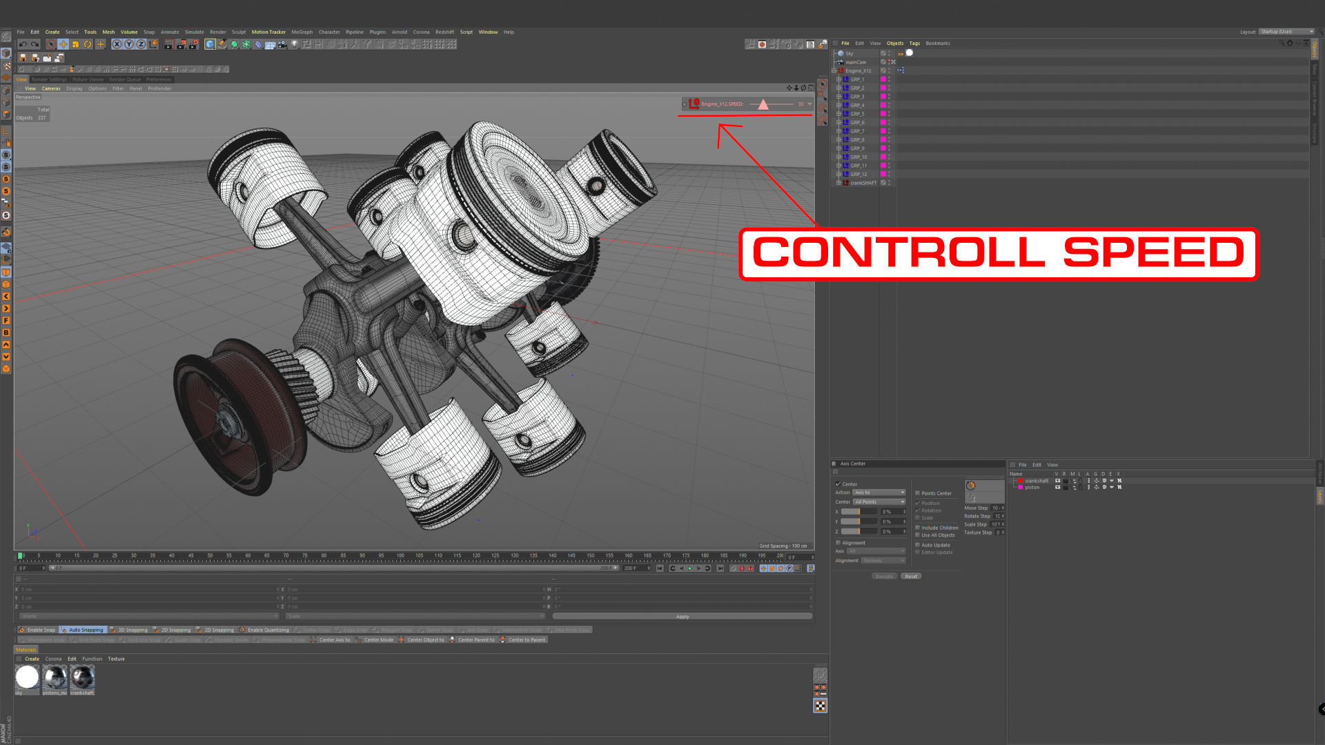 X12 Engine Working Animated 3D model animated rigged | CGTrader