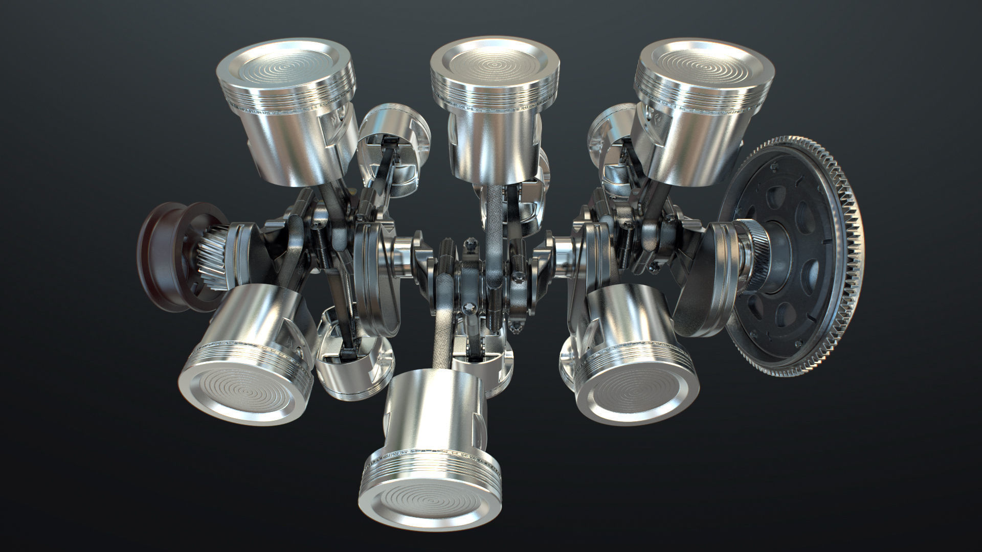 X12 Engine Working Animated 3D model animated rigged | CGTrader