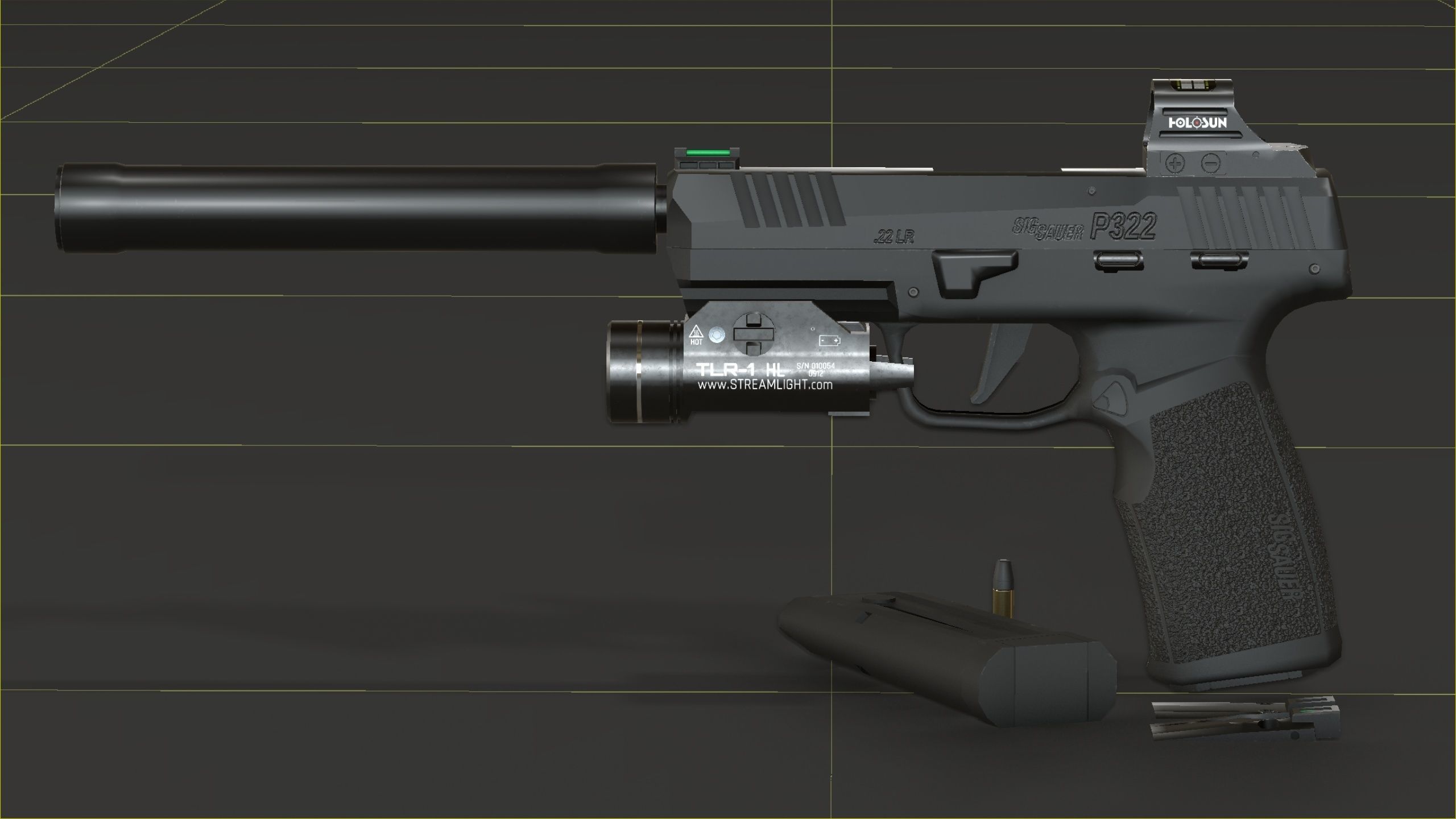 3D model SIG P322 Suppressed VR / AR / low-poly | CGTrader