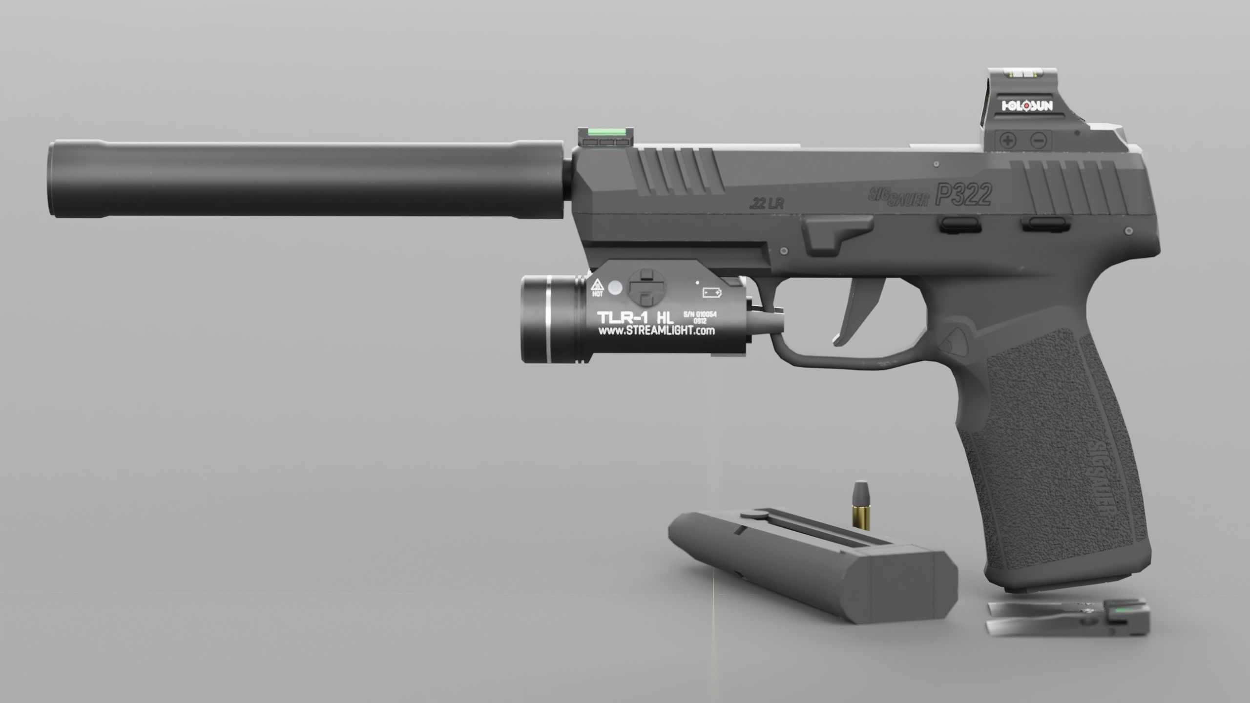 3D model SIG P322 Suppressed VR / AR / low-poly | CGTrader