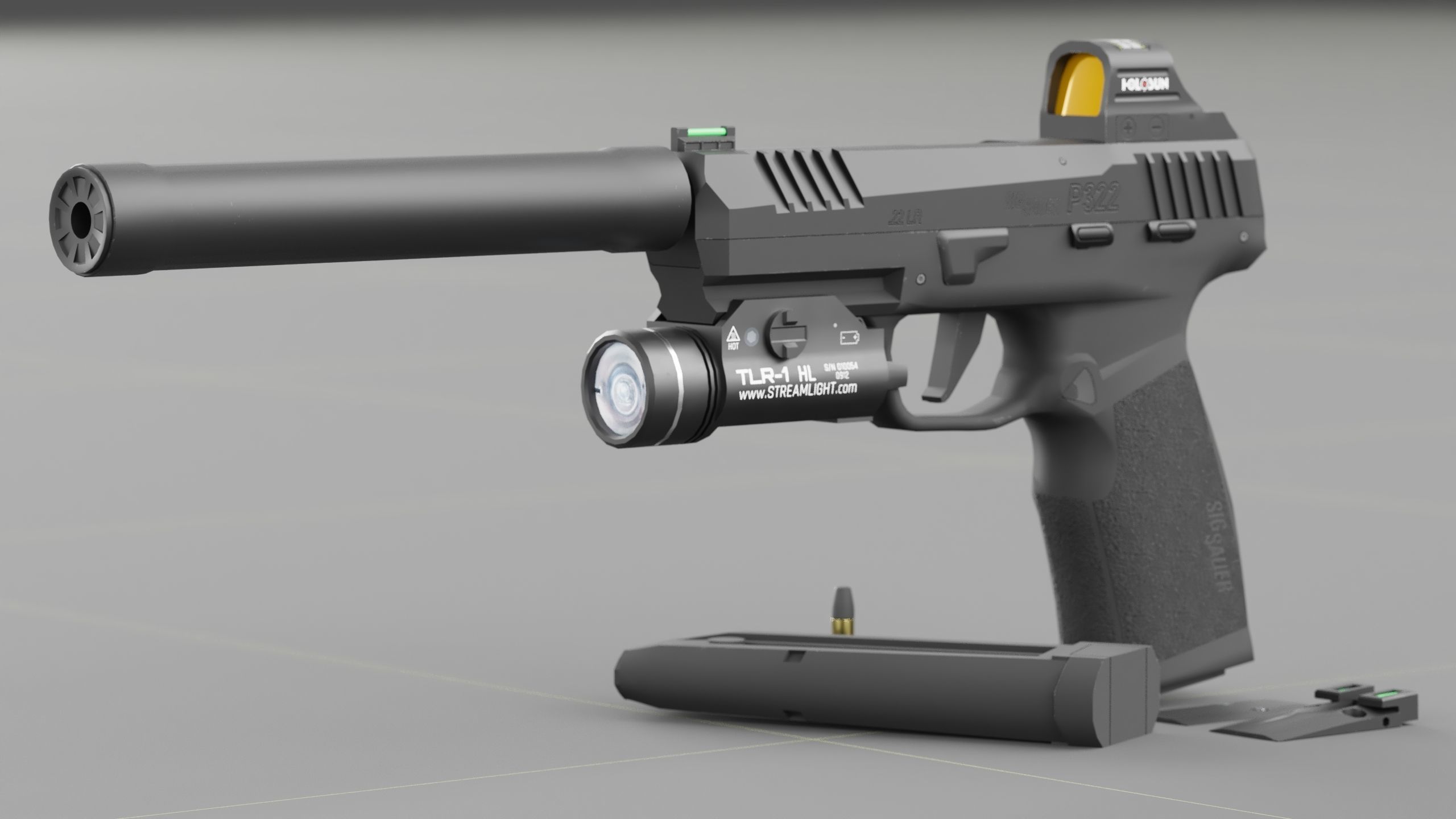 3D model SIG P322 Suppressed VR / AR / low-poly | CGTrader