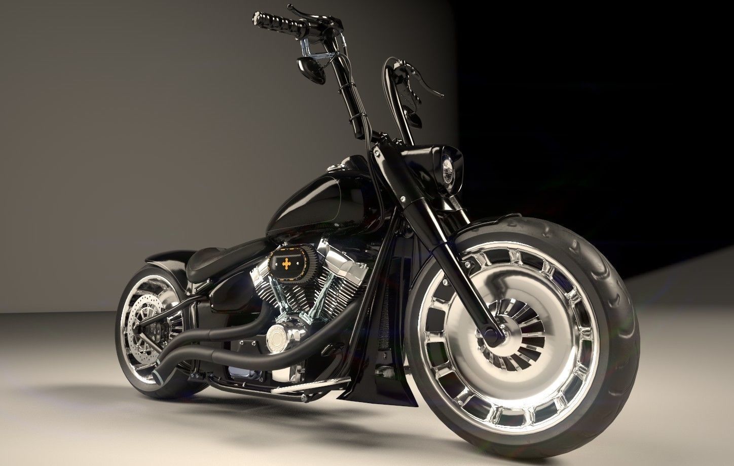 3D model Big Custom Motorcyle VR / AR / low-poly | CGTrader
