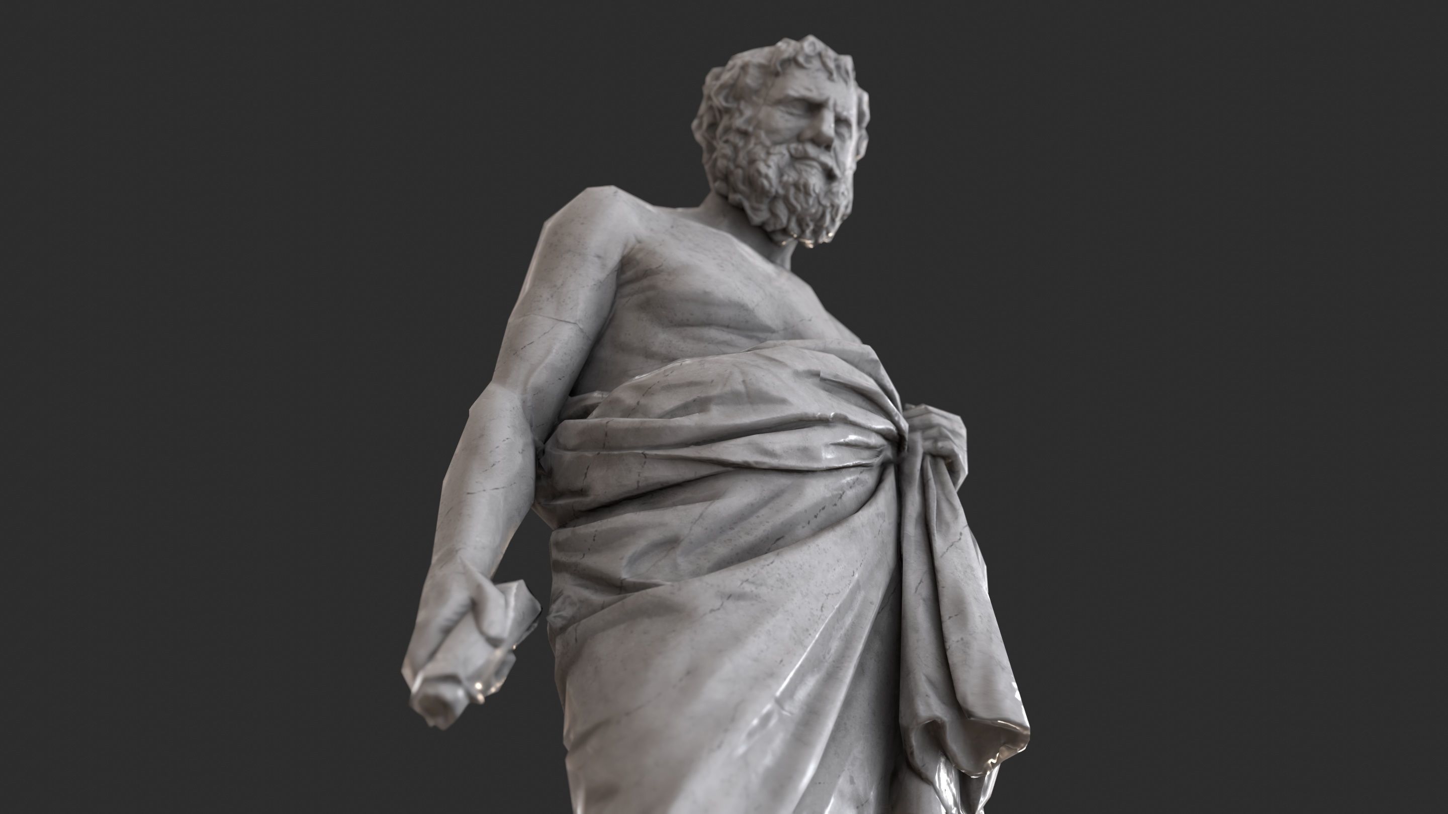 3D model Greek Man Statue - Marble VR / AR / low-poly | CGTrader