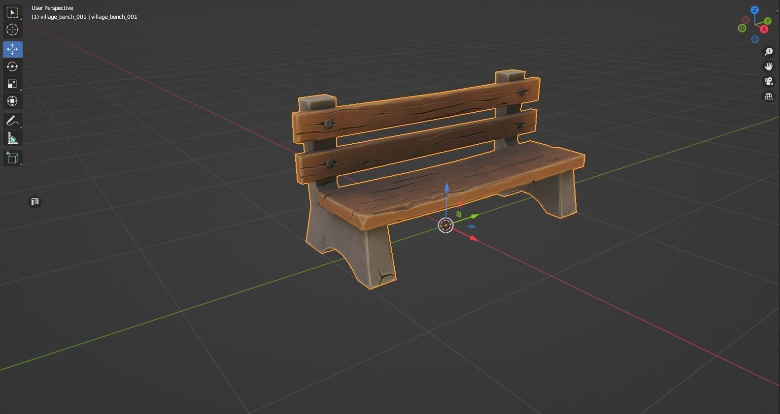 3D model Stylized Village Bench VR / AR / low-poly | CGTrader