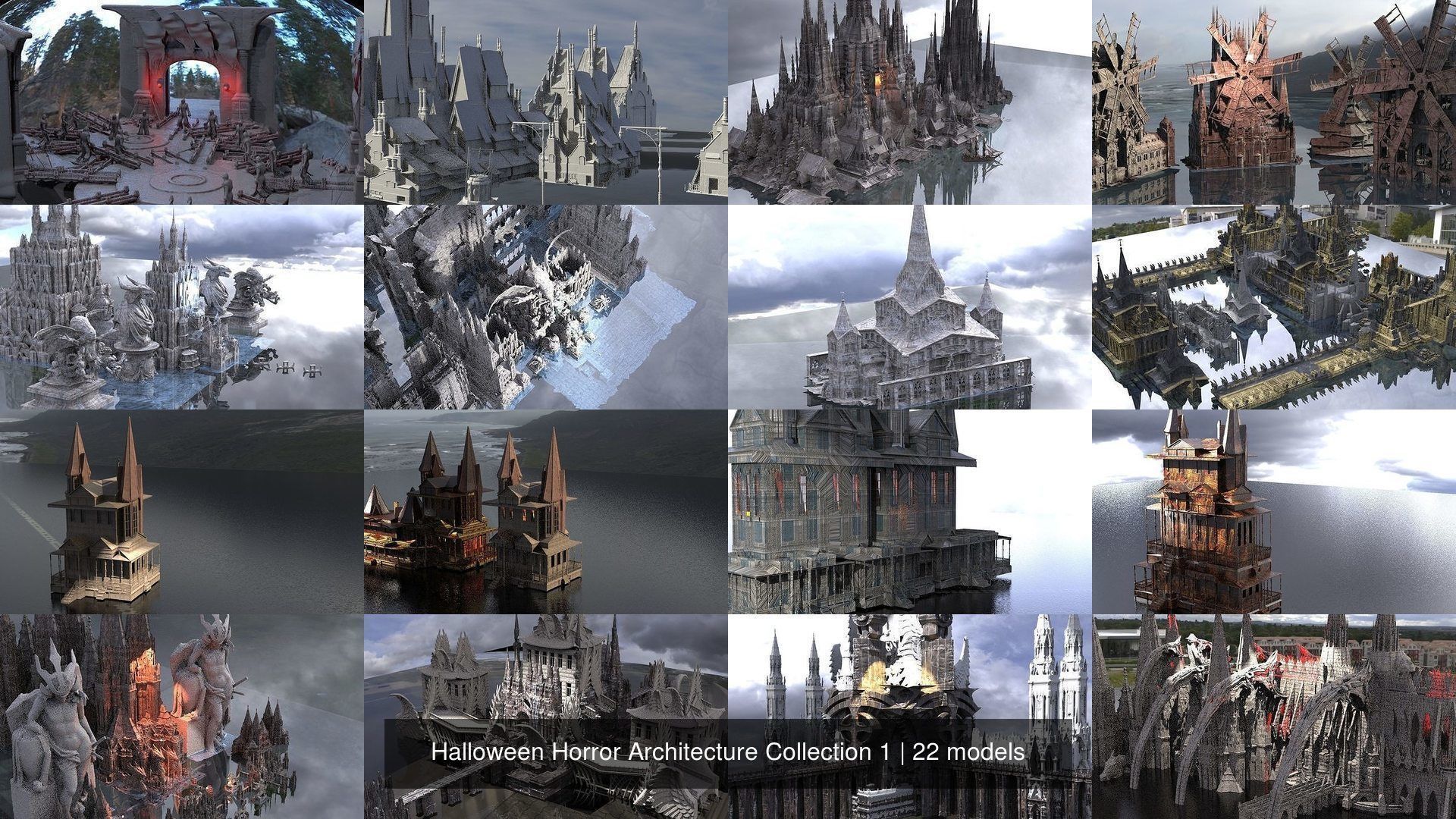 Halloween Horror Architecture Collection 1 | CGTrader