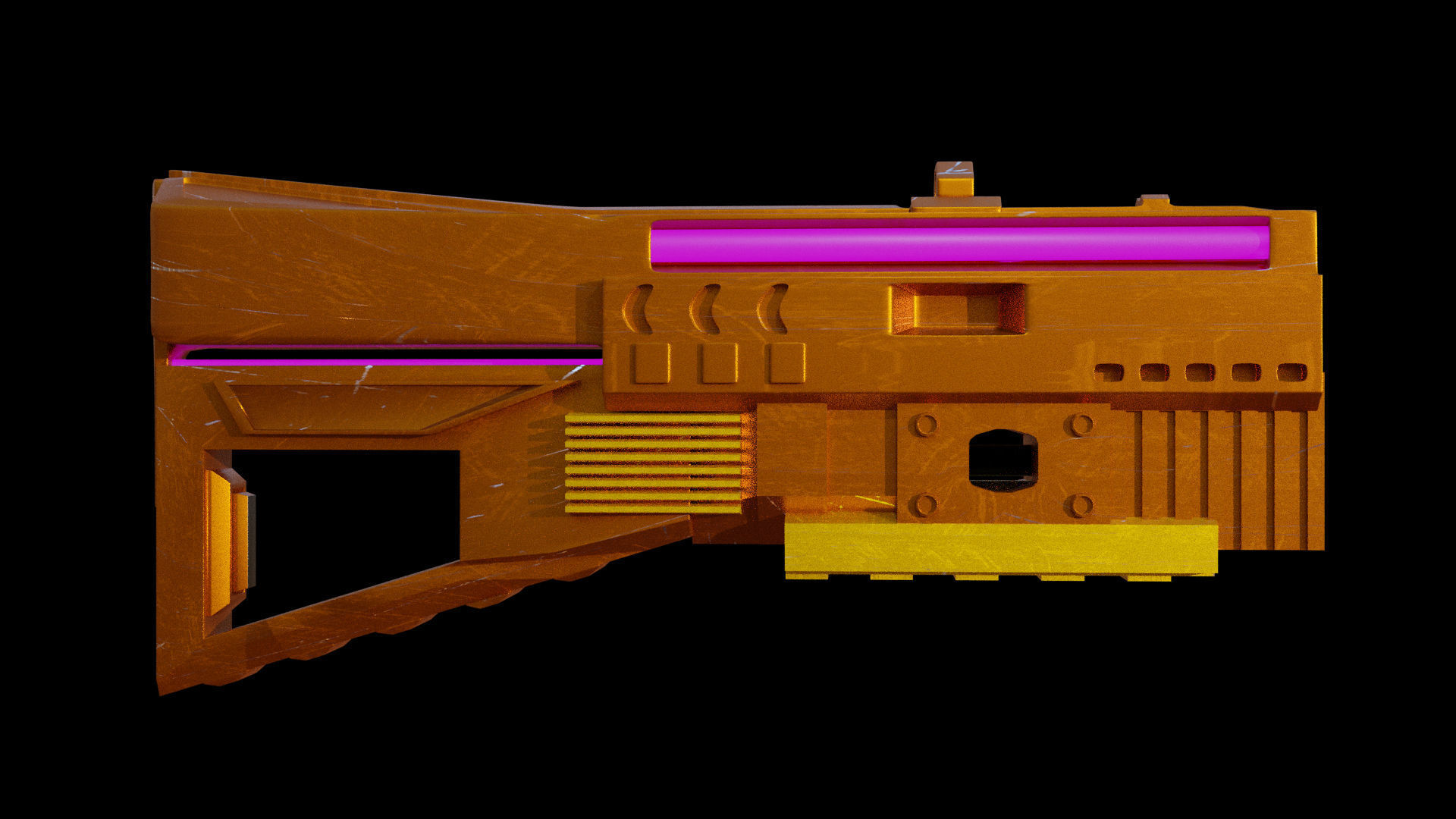 Low poly Cyber Gun designed by me 3D model | CGTrader