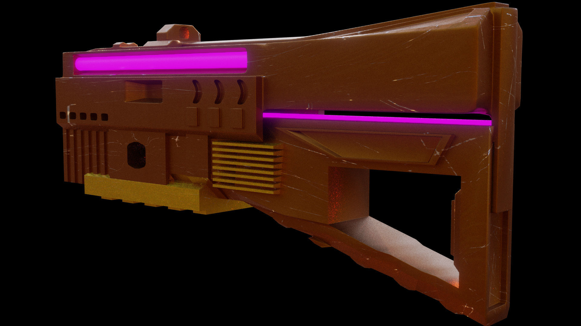 Low poly Cyber Gun designed by me 3D model | CGTrader