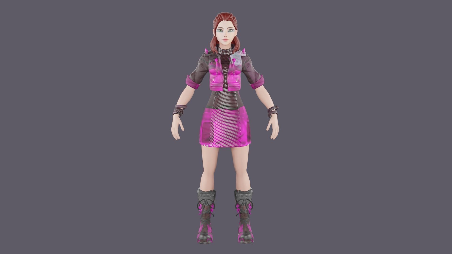 3D model Cyber Cute Girl VR / AR / low-poly | CGTrader