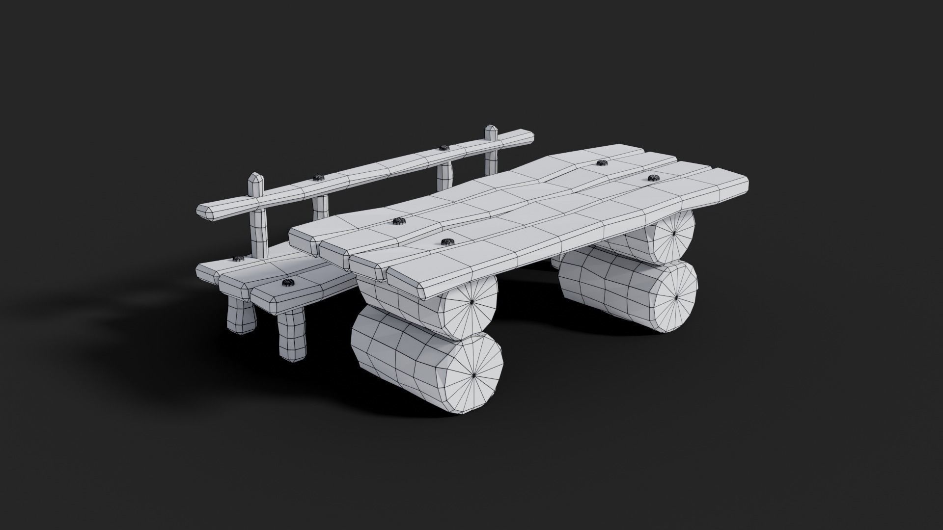 STYLIZED WOODEN TABLE WITH BENCH free VR / AR / low-poly 3D model ...