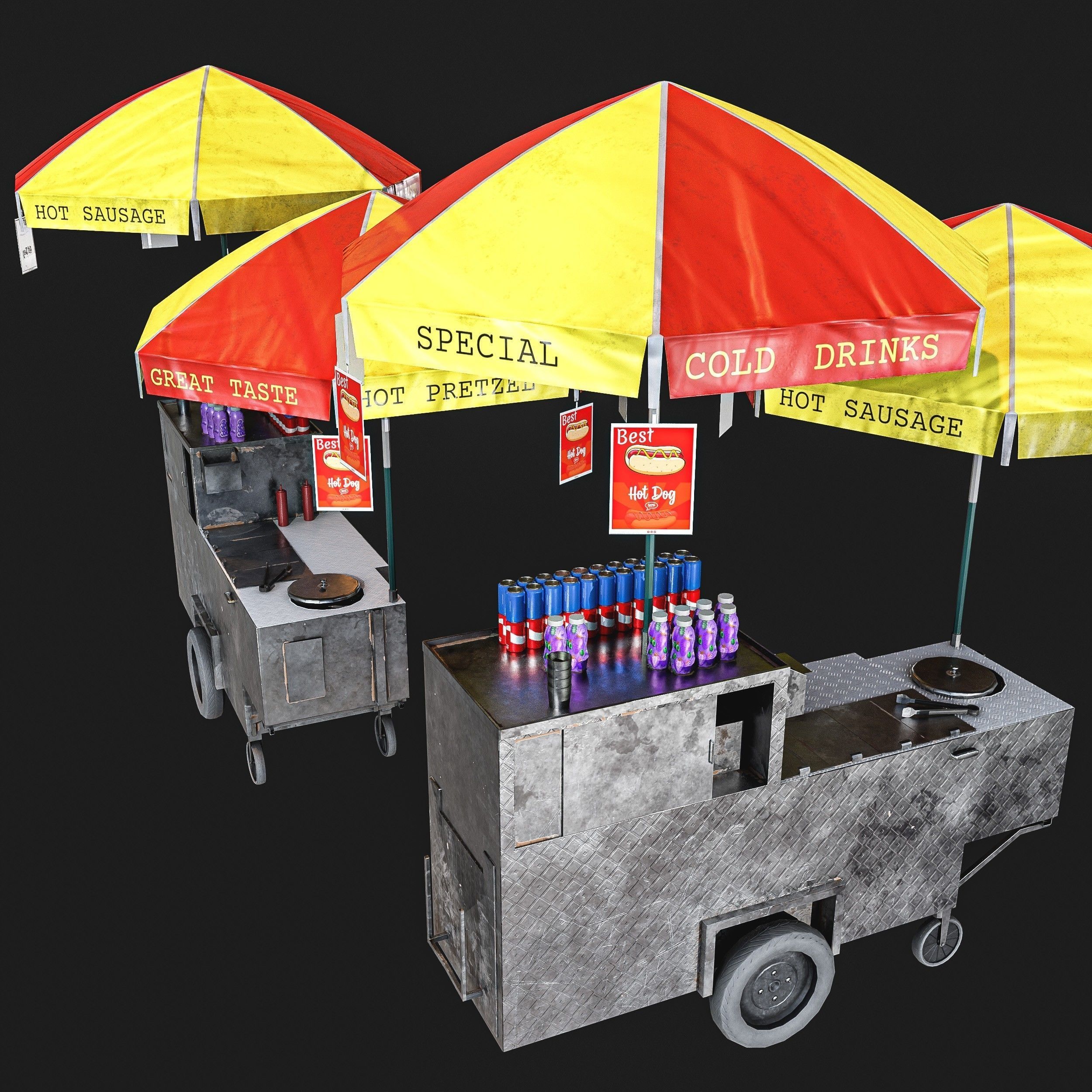 3D model Hot Dog Cart VR / AR / low-poly | CGTrader