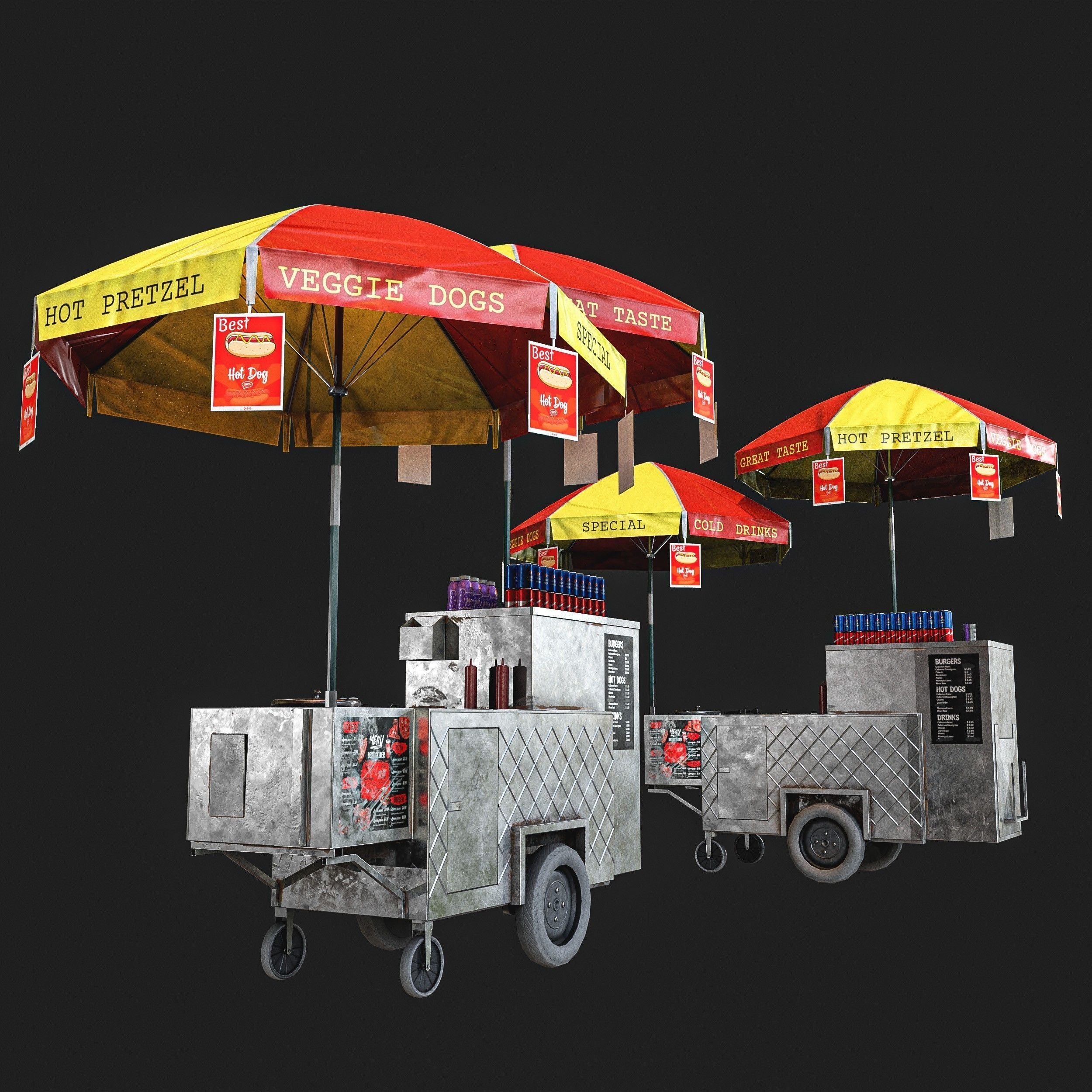 3D model Hot Dog Cart VR / AR / low-poly | CGTrader
