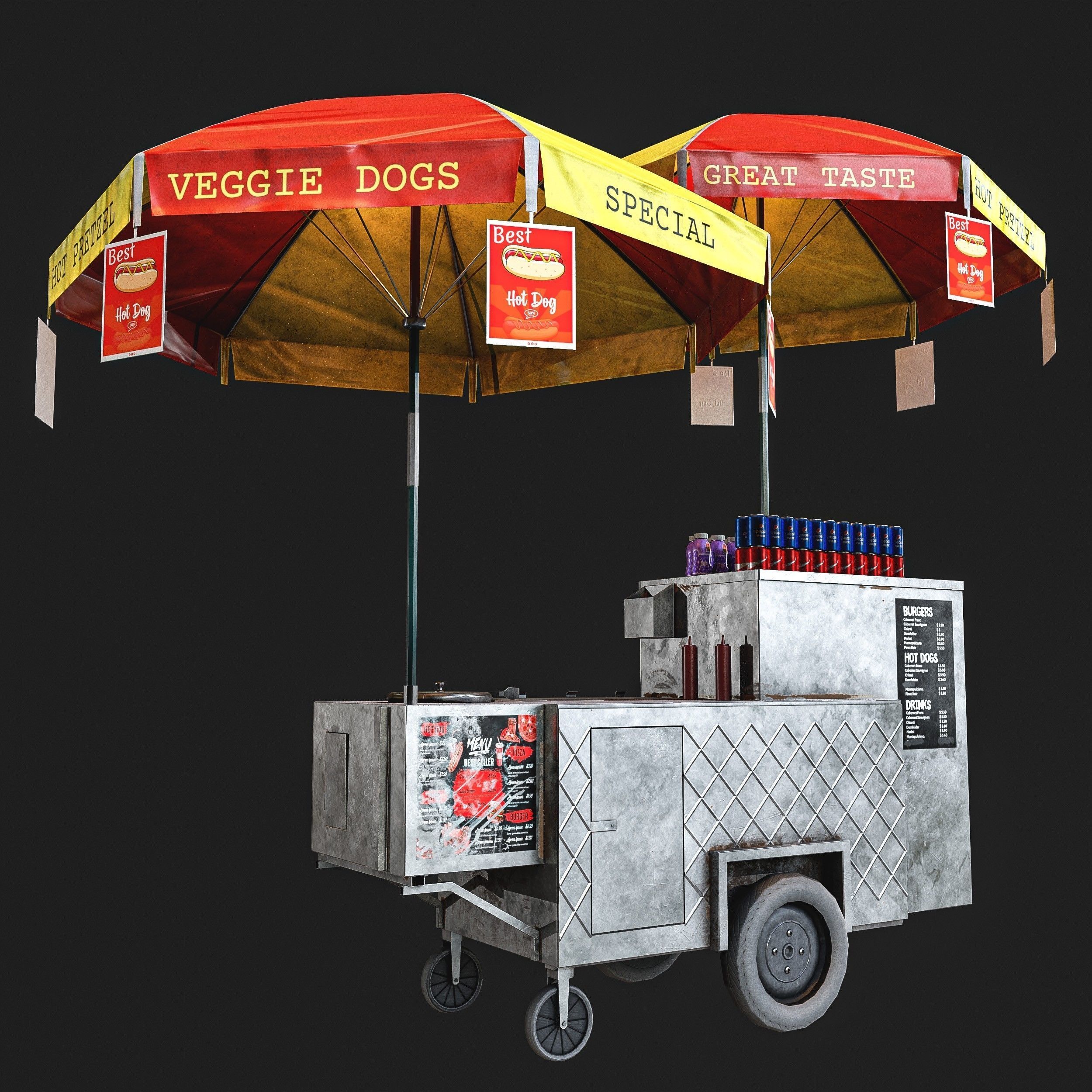 3D model Hot Dog Cart VR / AR / low-poly | CGTrader