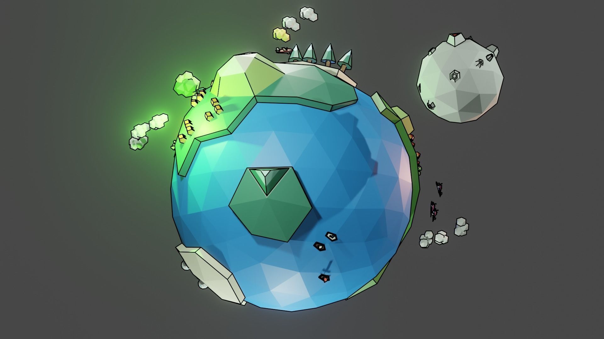 3D model World and moon VR / AR / low-poly | CGTrader