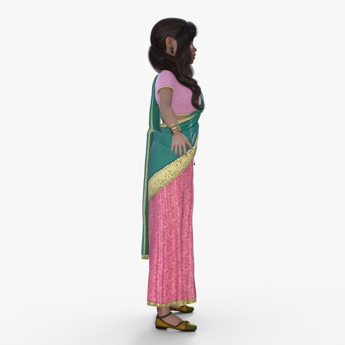 Cartoon Indian Woman 3D model | CGTrader