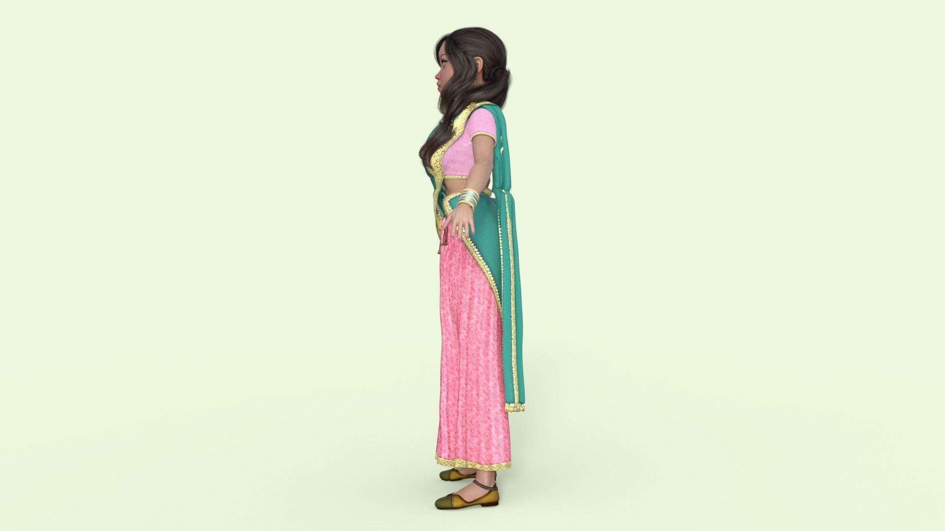 Cartoon Indian Woman 3D model | CGTrader