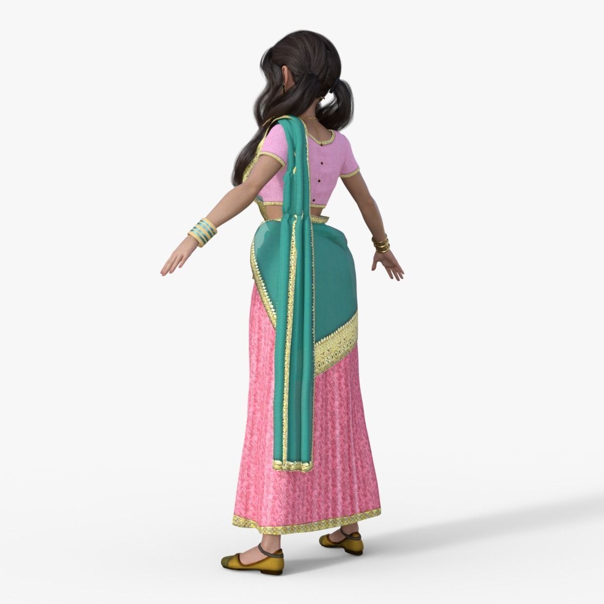 Cartoon Indian Woman 3D model | CGTrader
