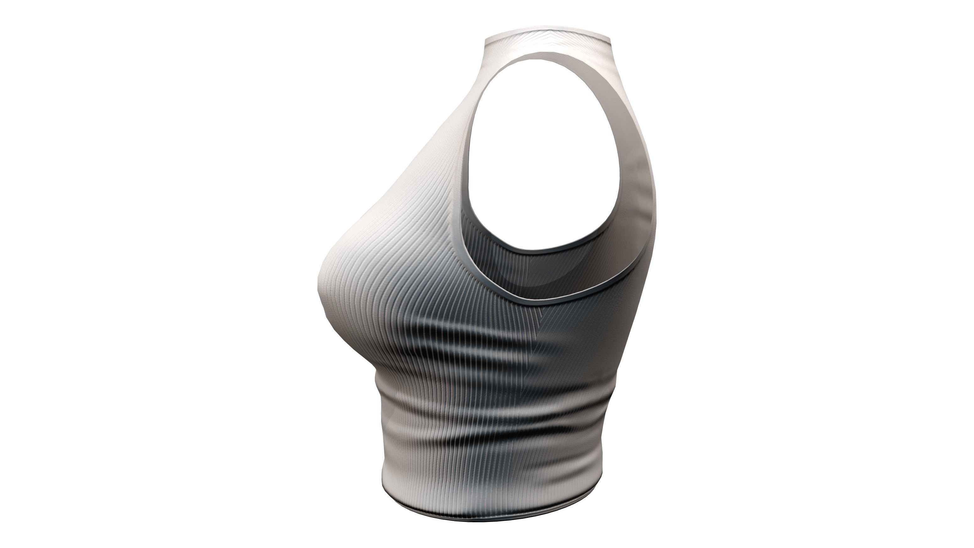 3D model Sleveless White Crop Top VR / AR / low-poly | CGTrader