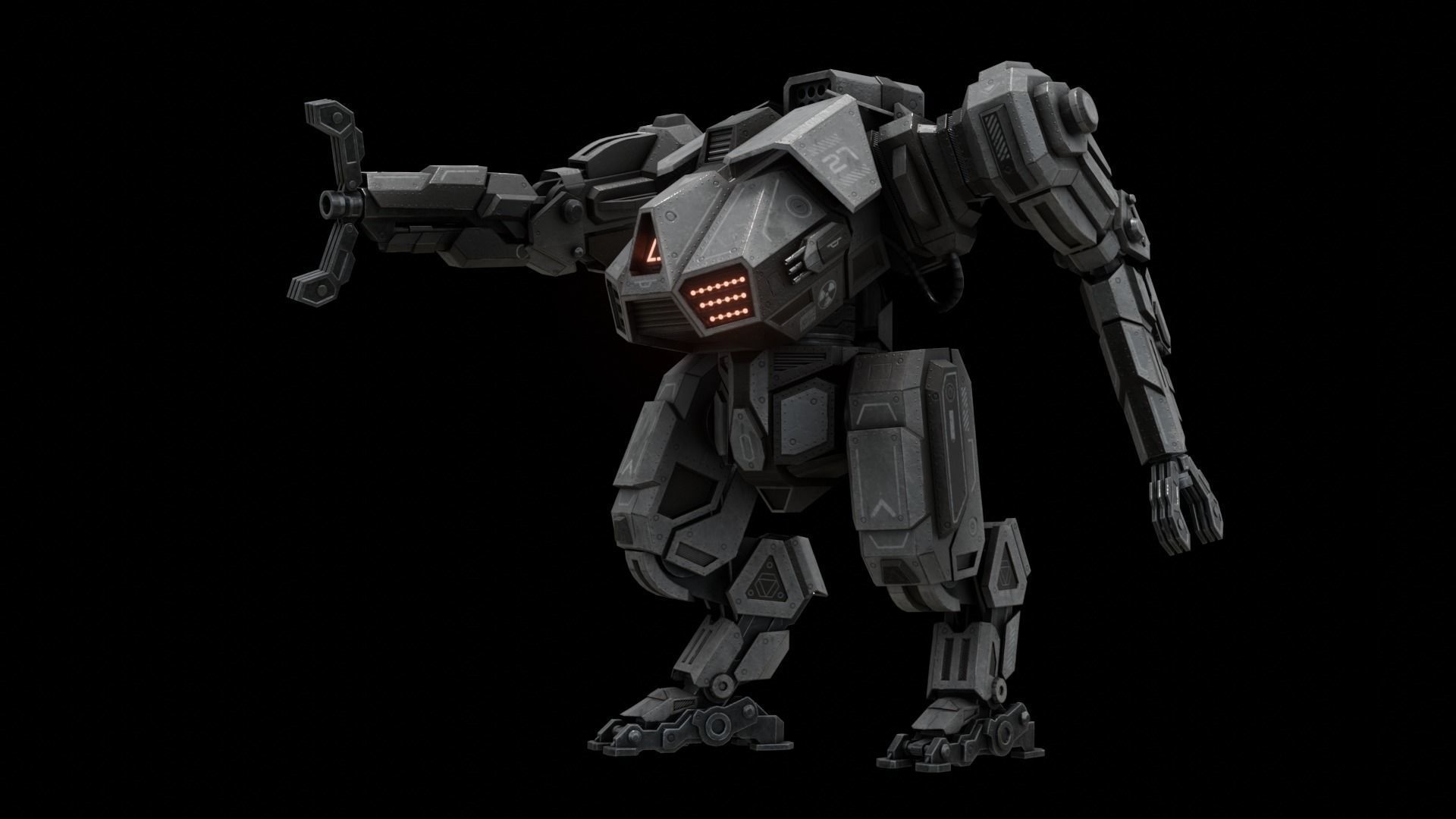 3D model Sci-fi Military Mech VR / AR / low-poly | CGTrader