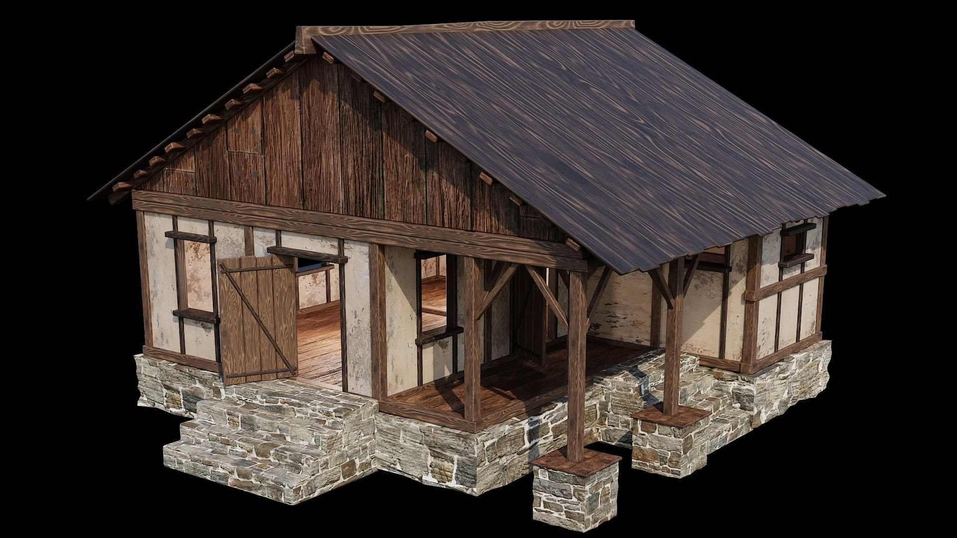 3D model Medieval Houses 11 - 4K Textures Game Ready VR / AR / low-poly ...