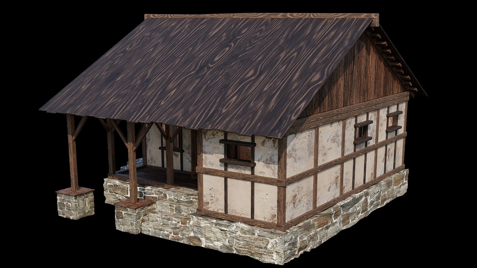 3D model Medieval Houses 11 - 4K Textures Game Ready VR / AR / low-poly ...