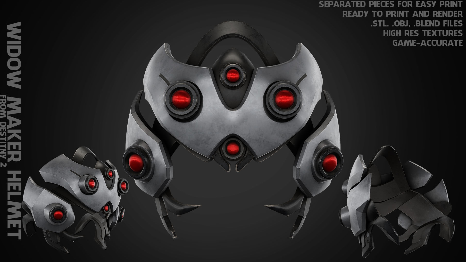 Overwatch 2 Widowmaker Visor Helmet for cosplay 3D model 3D printable | CGTrader