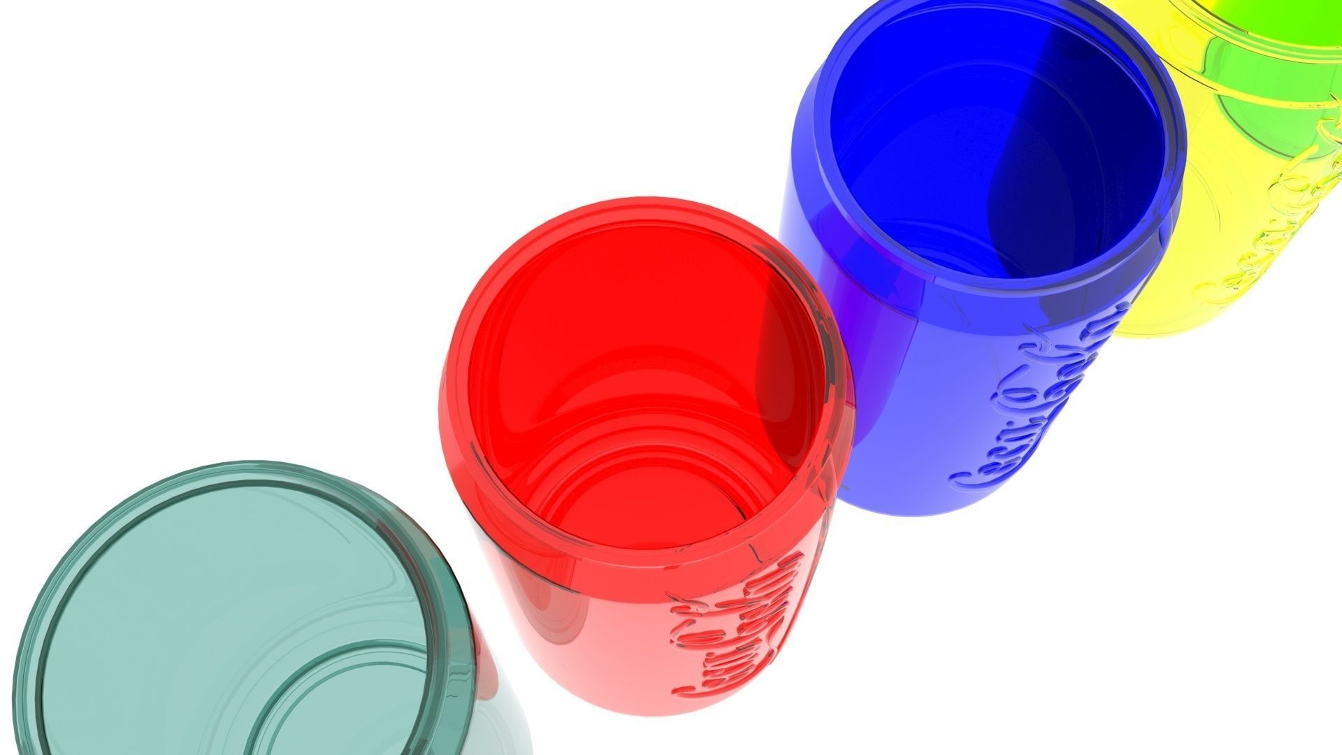 Coca Cola Can Glasses Set 3D model | CGTrader