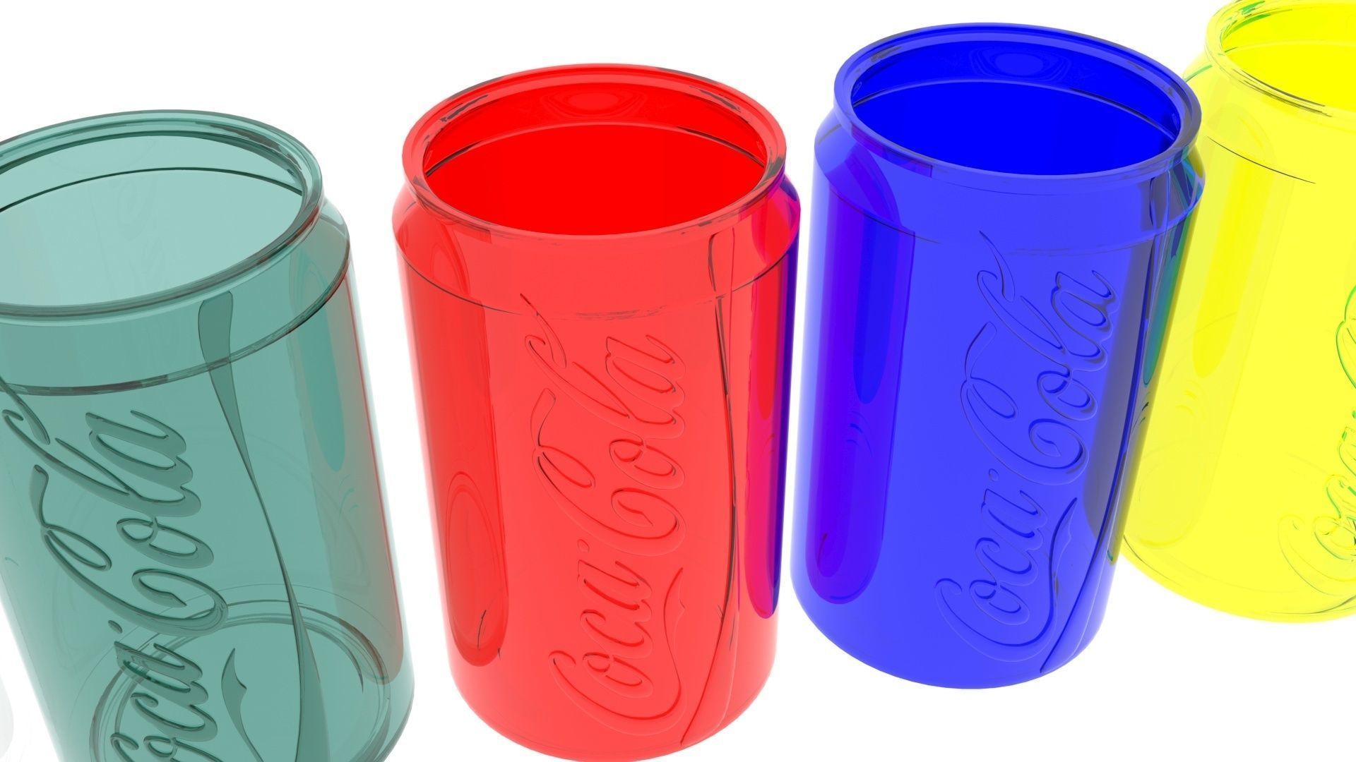 Coca Cola Can Glasses Set 3D model | CGTrader