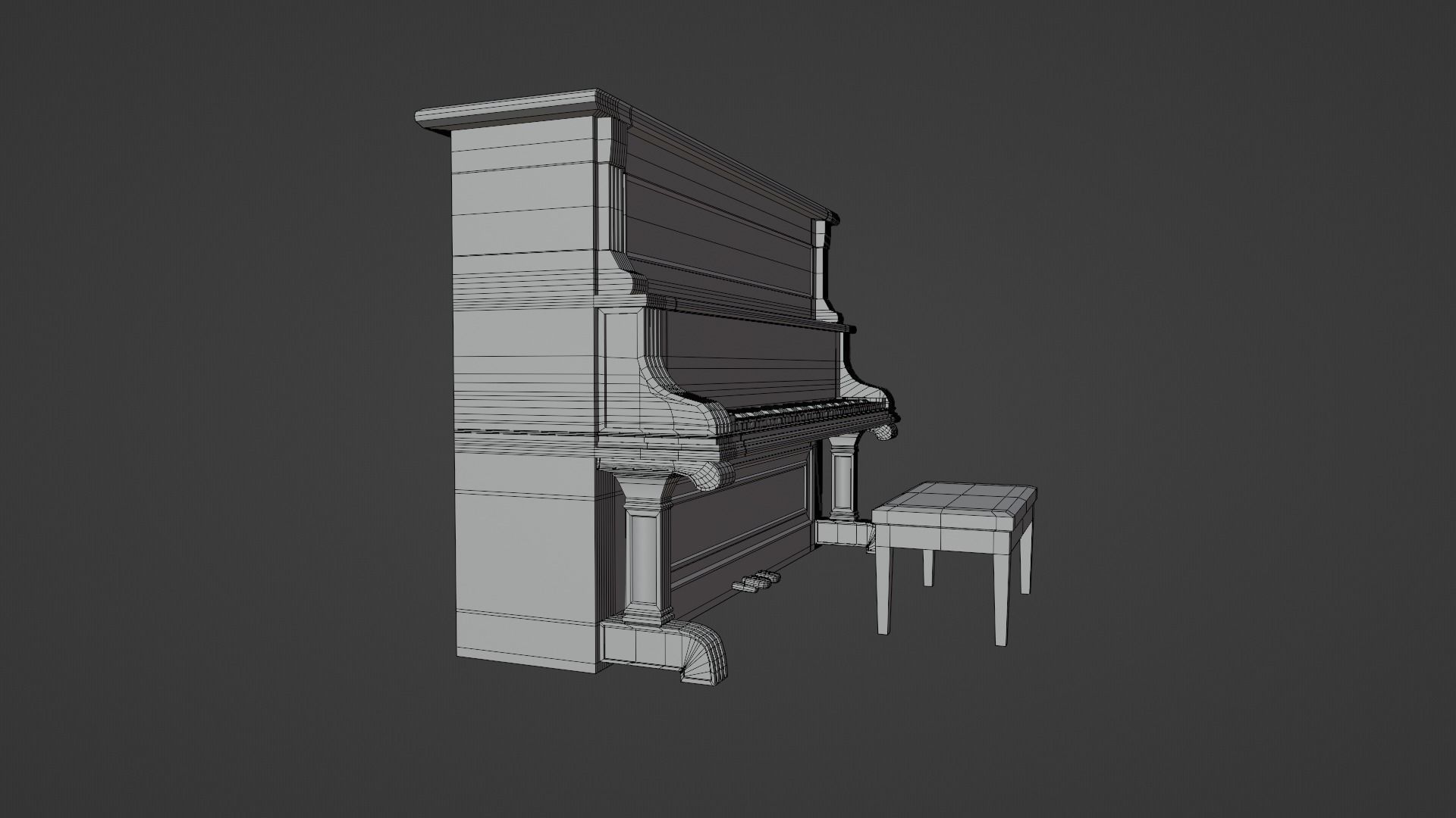 3D model Western Upright Piano VR / AR / low-poly | CGTrader