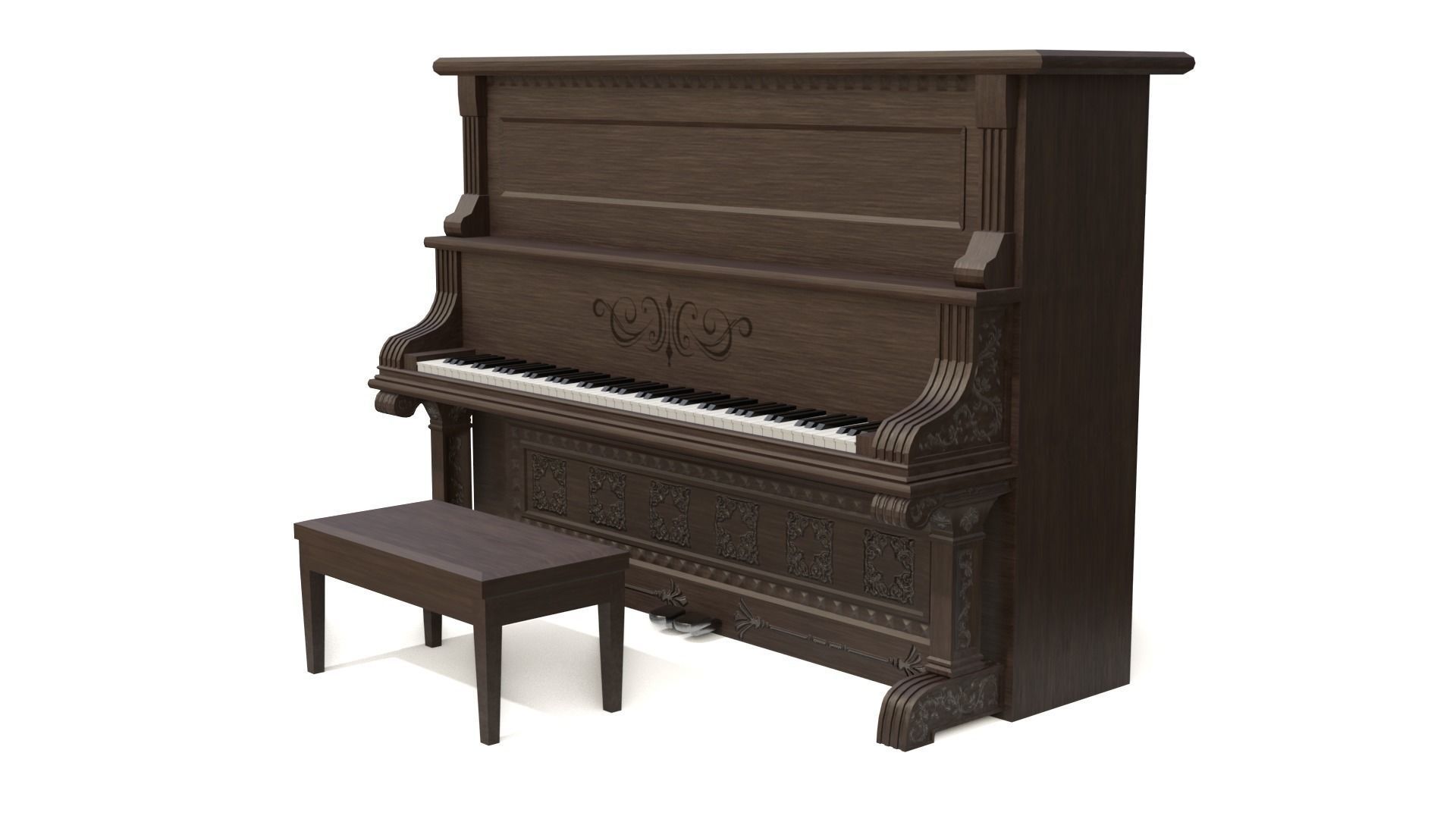3D model Western Upright Piano VR / AR / low-poly | CGTrader
