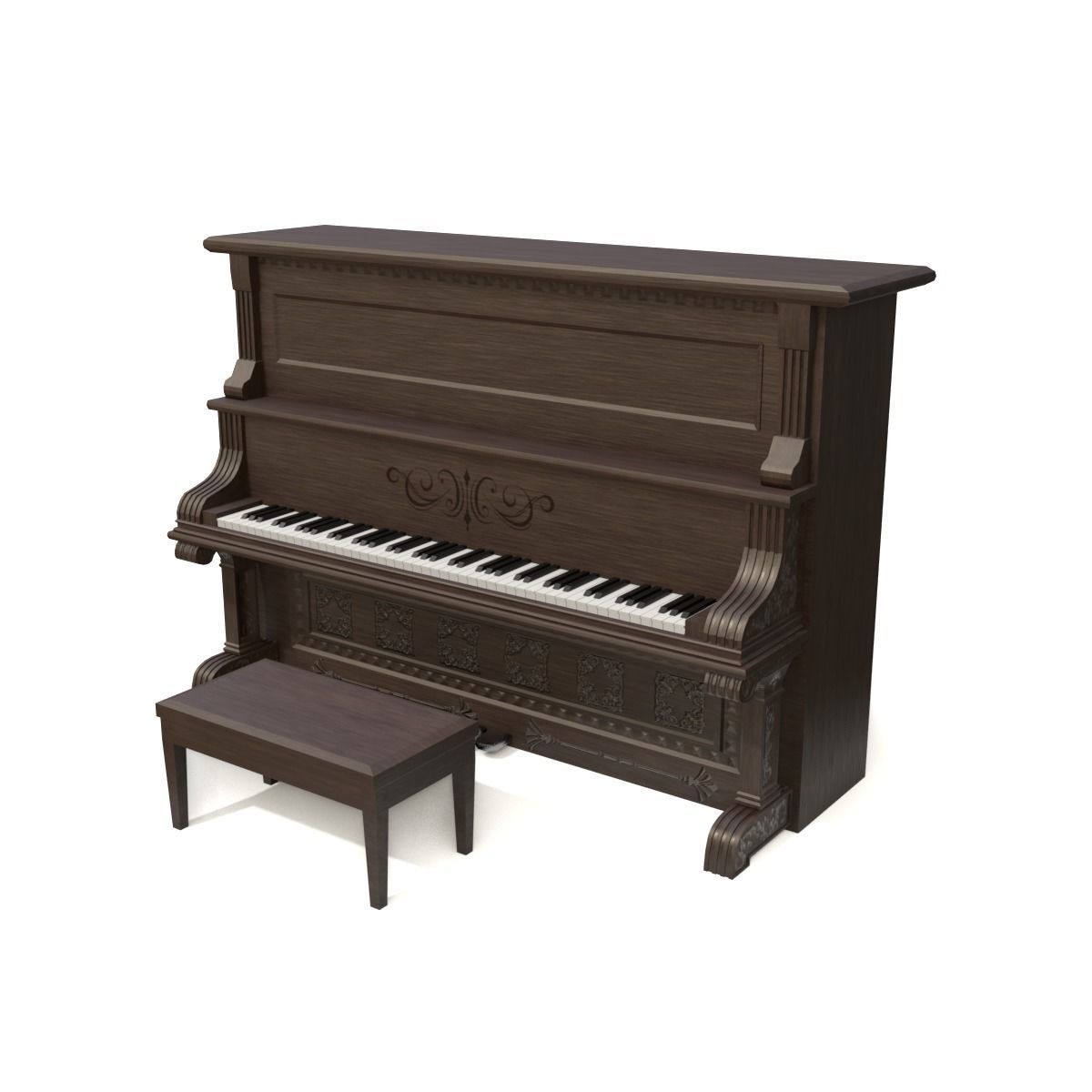 3D model Western Upright Piano VR / AR / low-poly | CGTrader
