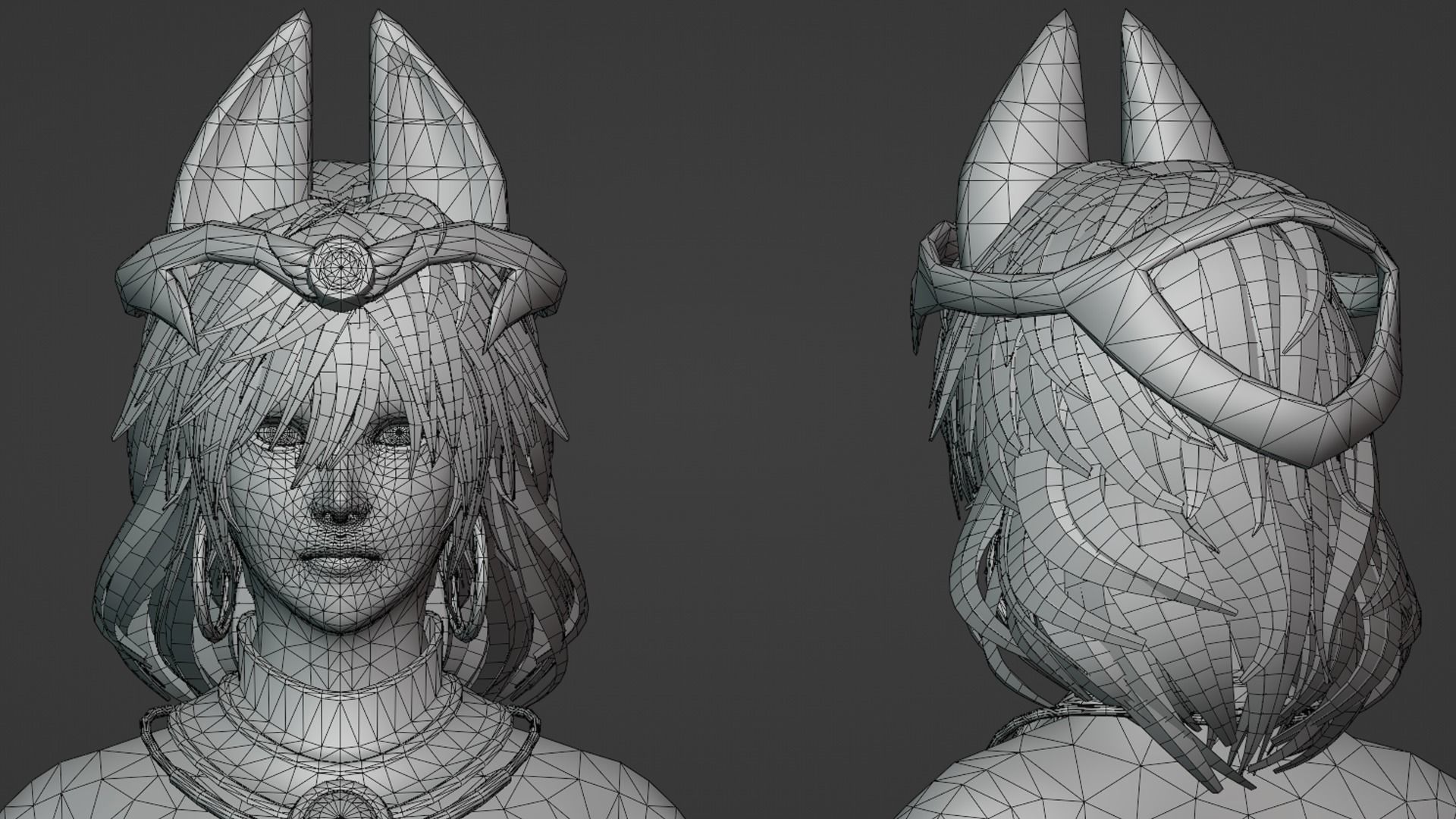 3d Model Fantasy Egyptian Girl Vr Ar Low Poly Cgtrader