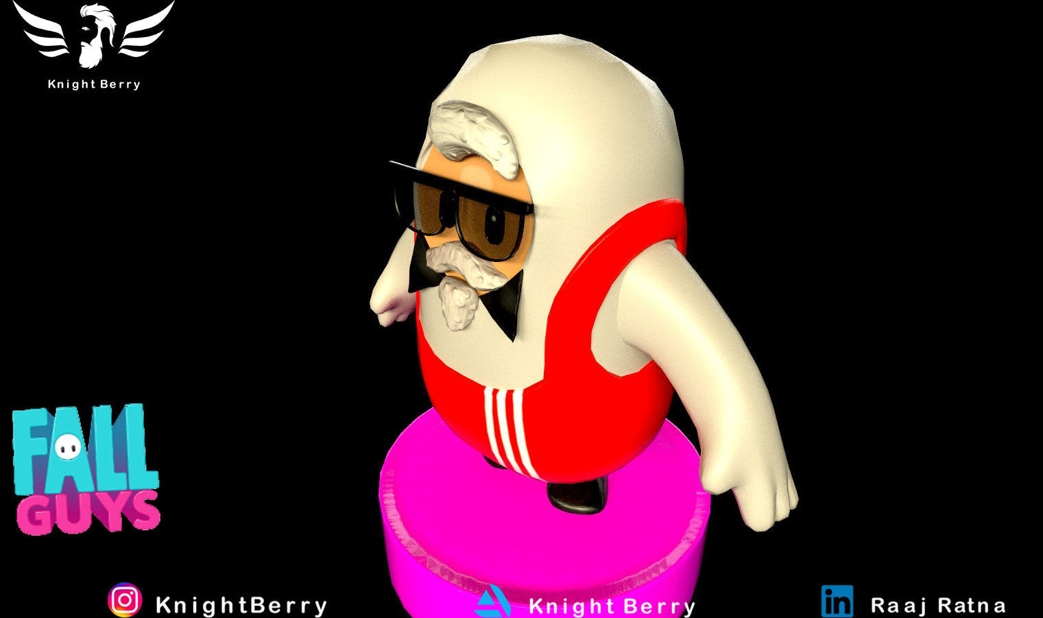3D model Fall Guys KFC Old guy Skin VR / AR / low-poly | CGTrader