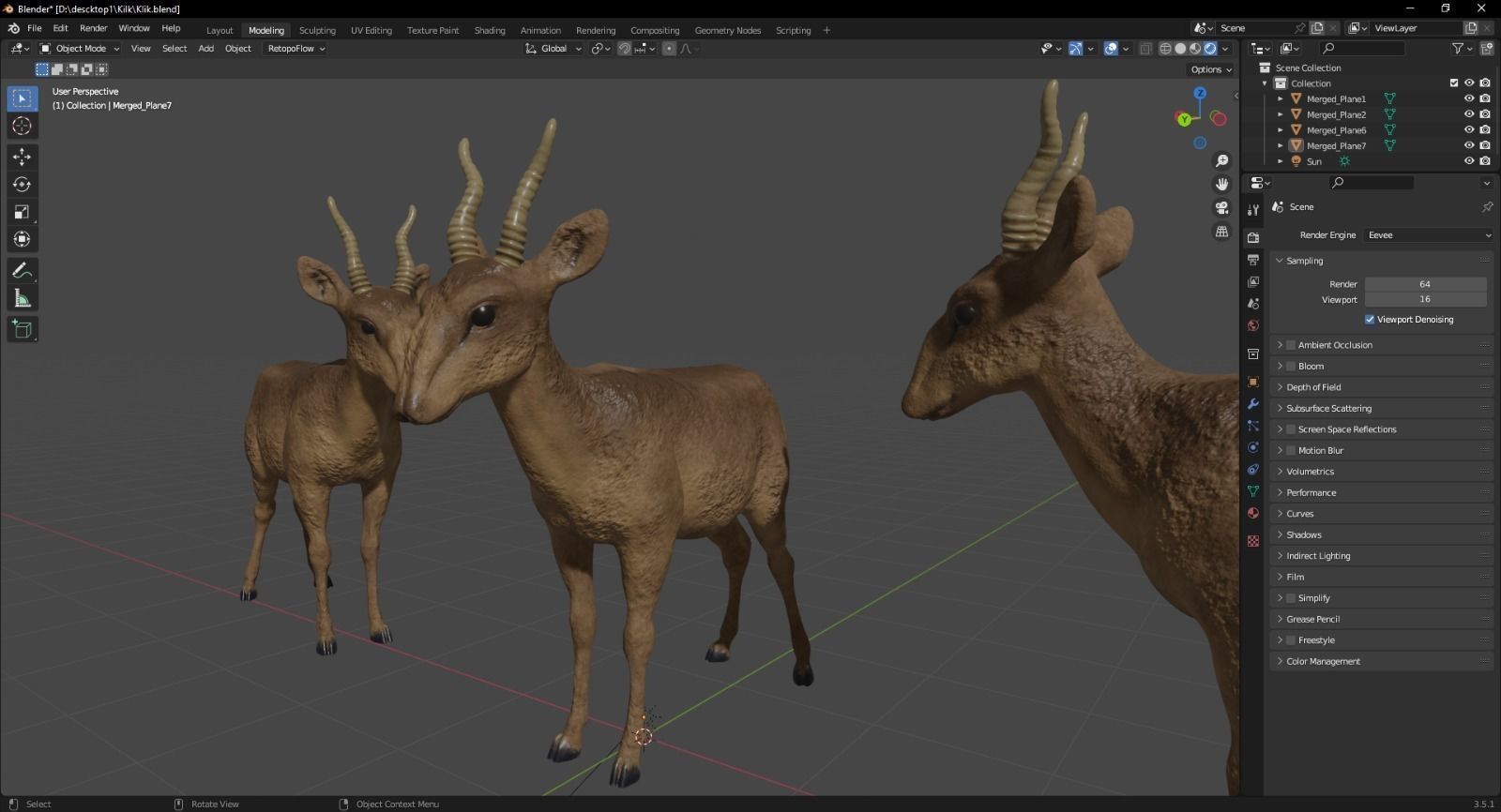 Central Asian wild animal Saiga antelope 3D model | CGTrader