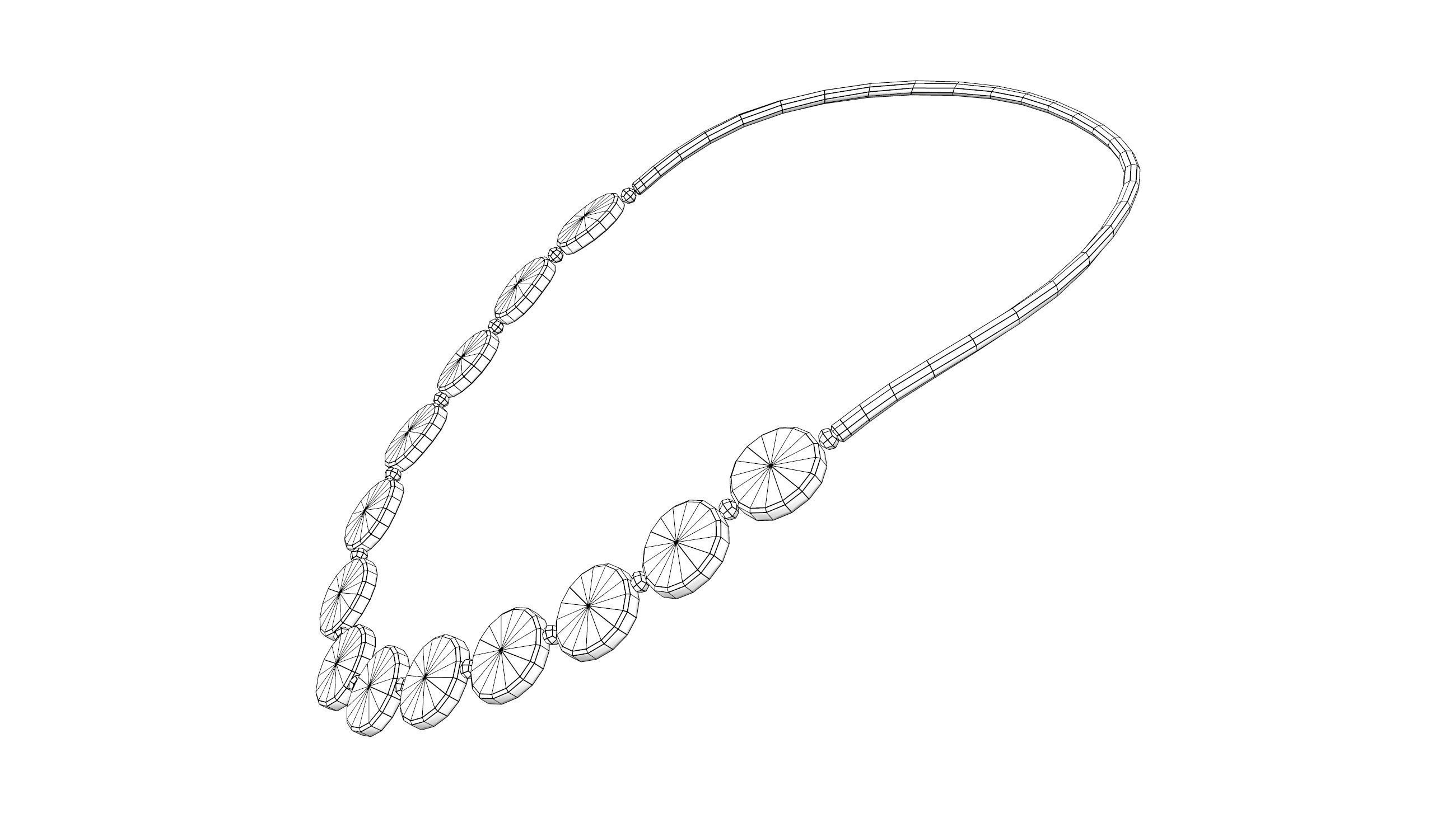 3D model Colorful Gem Stones Necklace VR / AR / low-poly | CGTrader