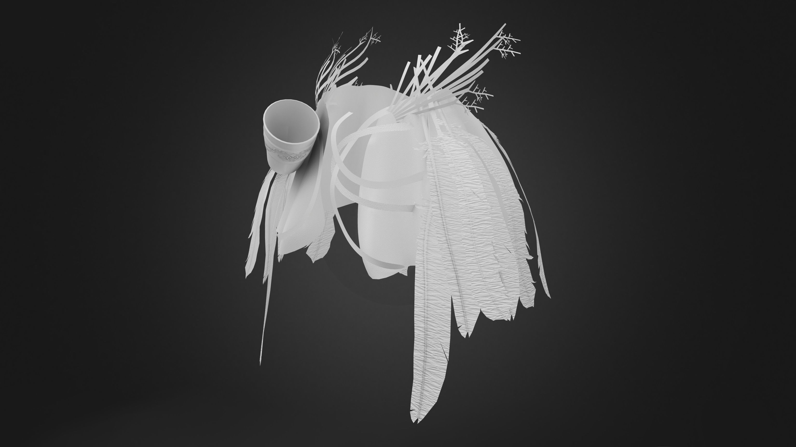 3D model Fantasy Around Waist Feathers Skirt VR / AR / low-poly | CGTrader