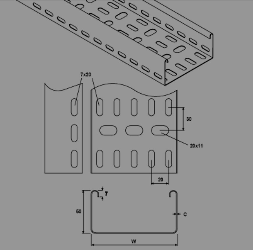 Cable Tray 900mm x 3000mm TYPE1 3D model | CGTrader