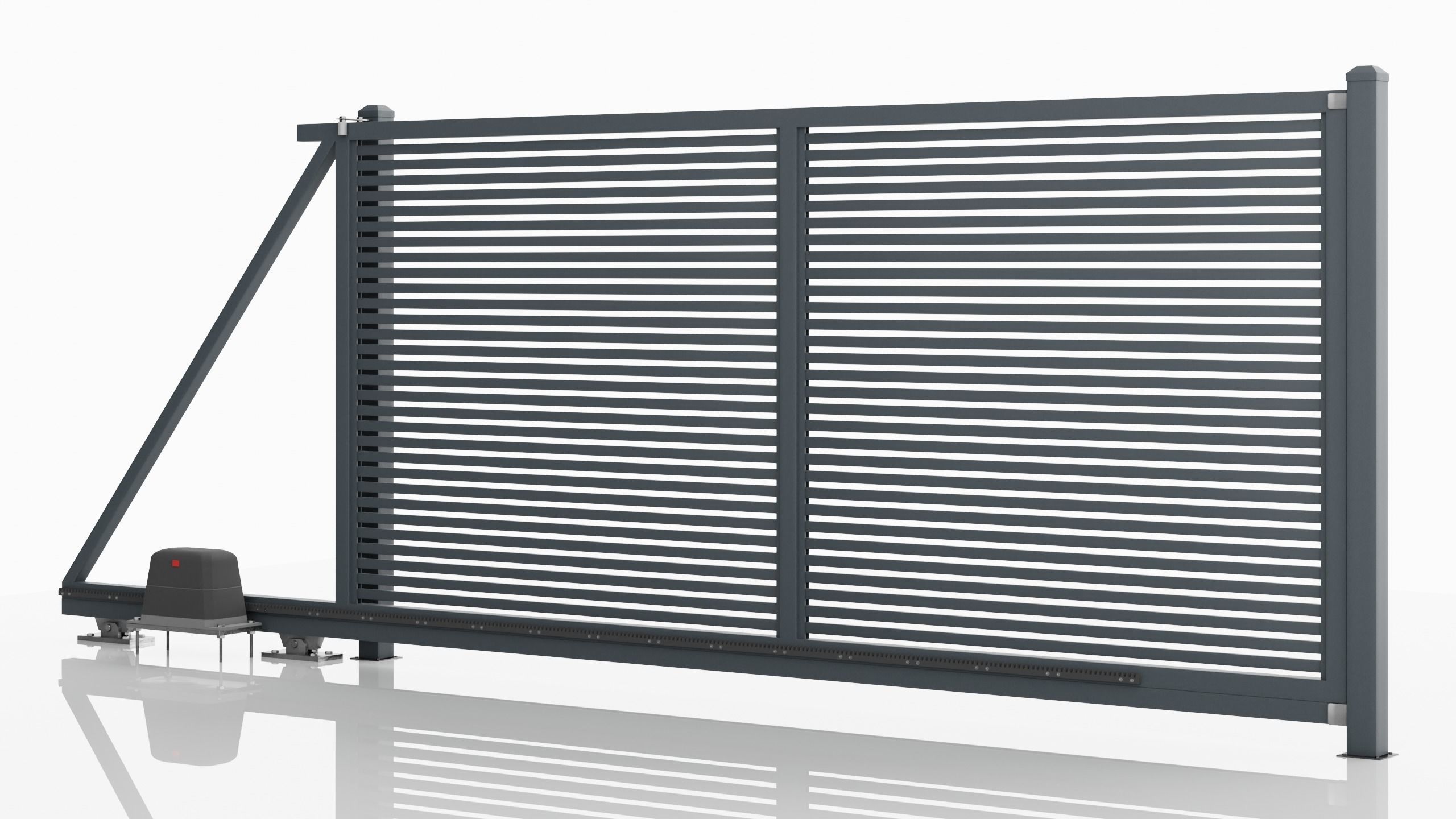 Aluminum Electric Sliding Gate - Model 2 - 4cm - 3D model | CGTrader