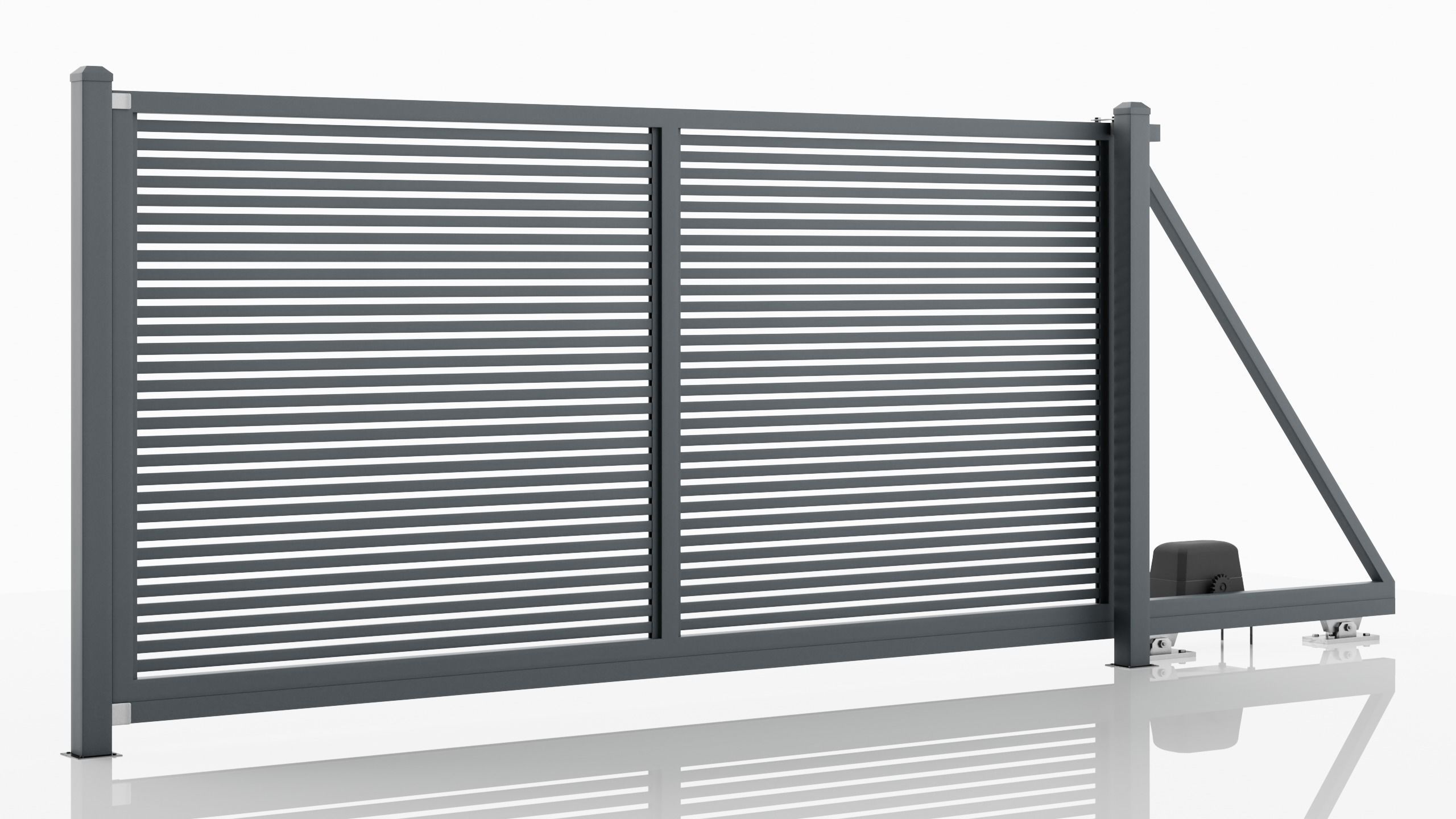 Aluminum Electric Sliding Gate - Model 2 - 4cm - 3D model | CGTrader