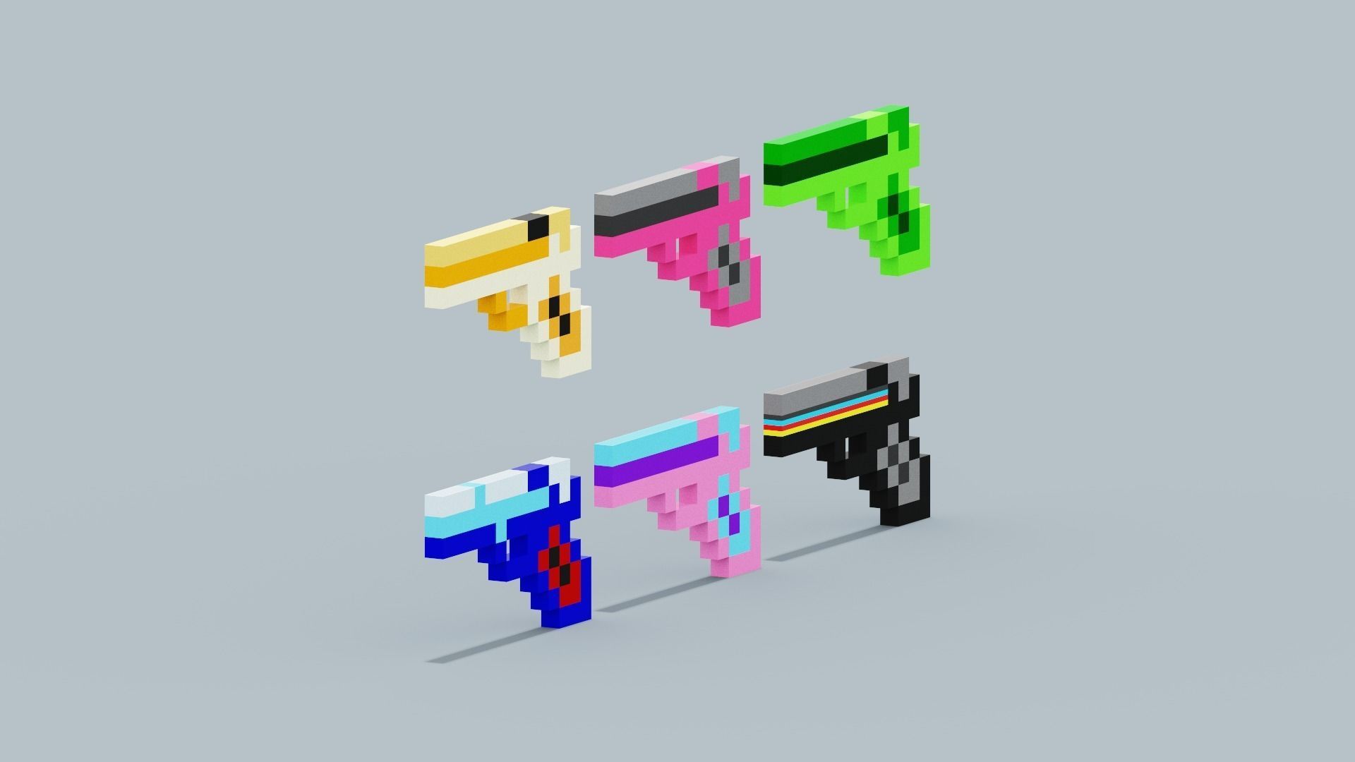 3D model Minecraft Gun VR / AR / low-poly | CGTrader