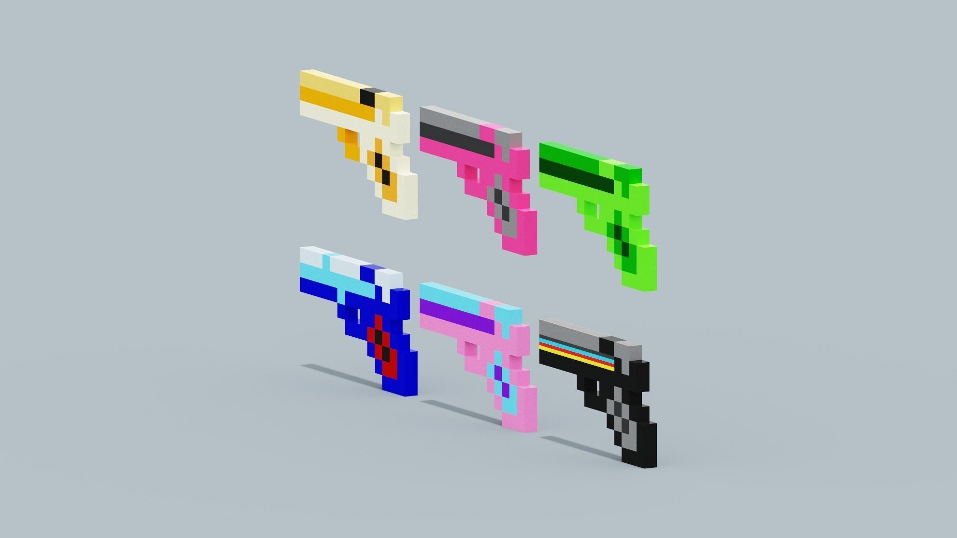 3D model Minecraft Gun VR / AR / low-poly | CGTrader