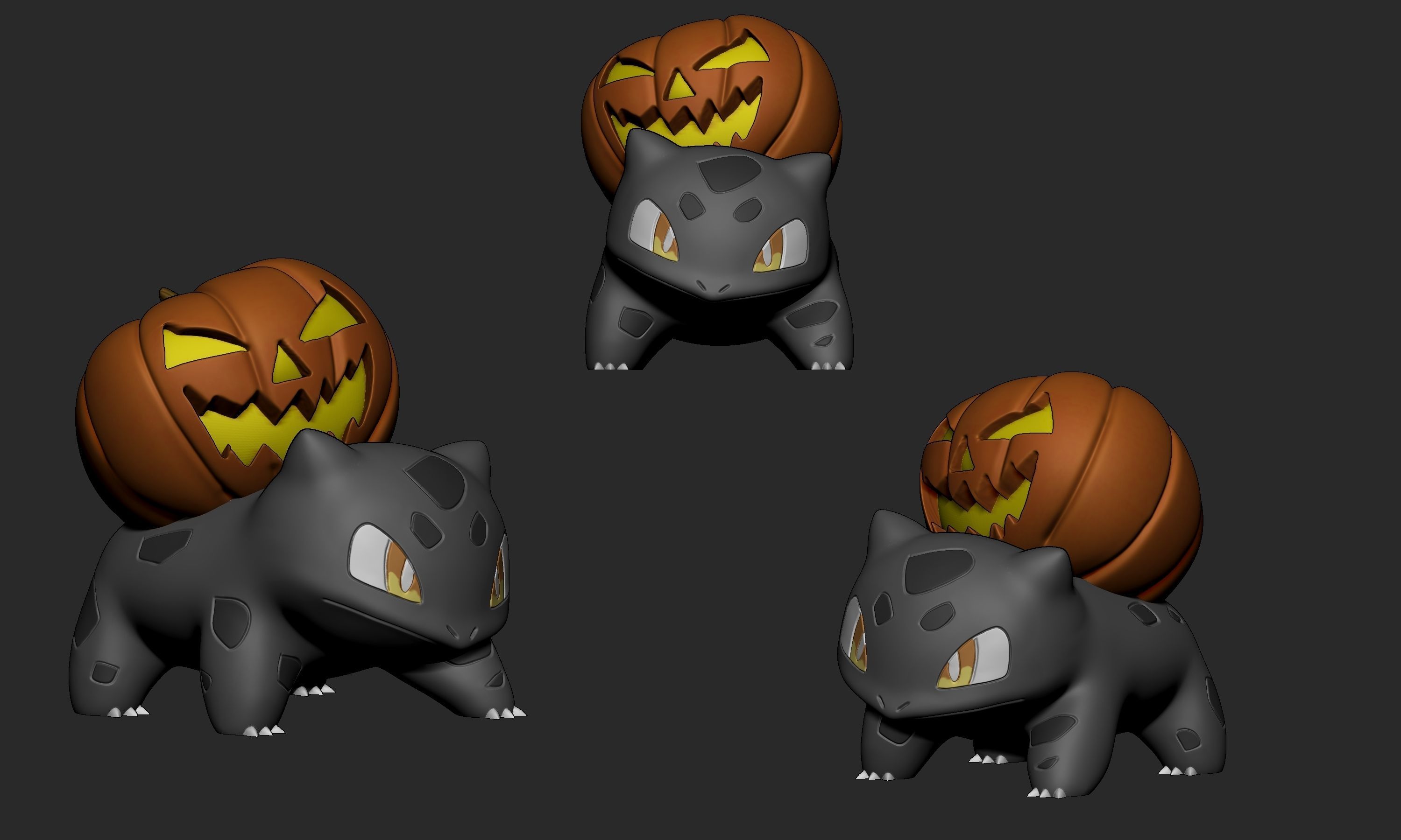Pokemon - Bulbasaur Ivysaur and Venusaur Halloween with 2 poses 3D ...