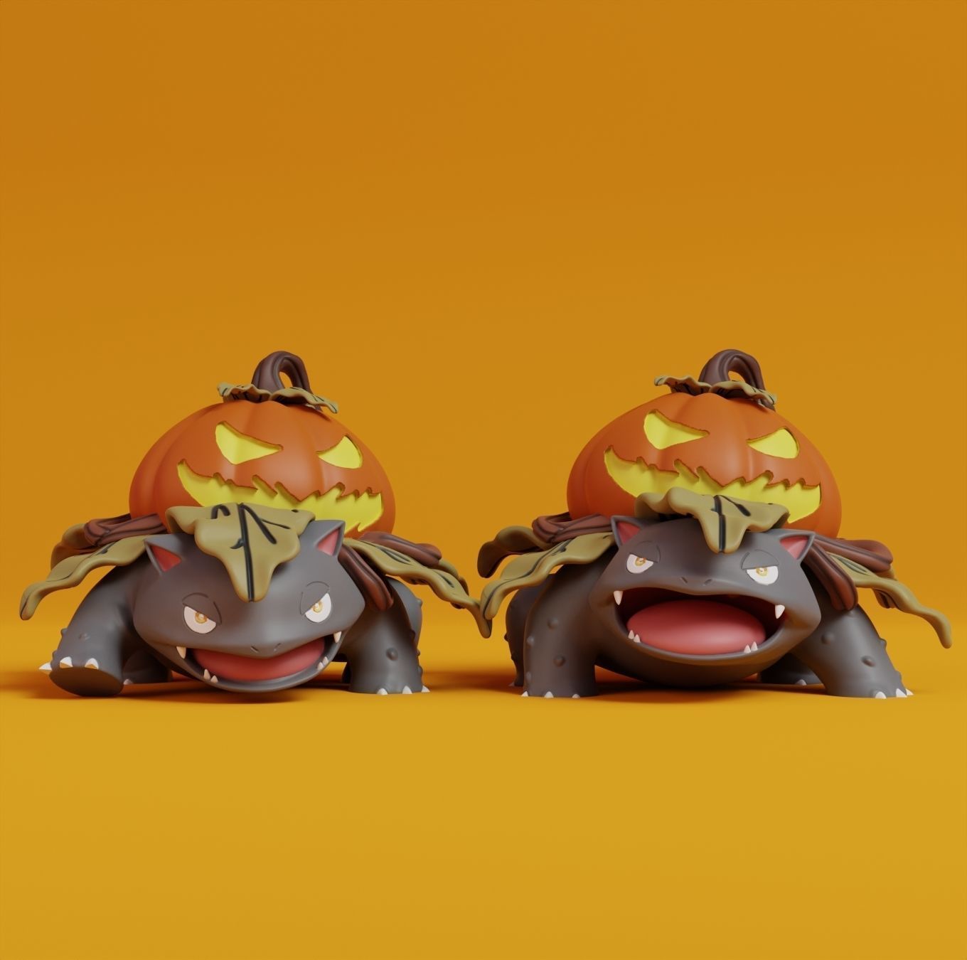 Pokemon - Bulbasaur Ivysaur and Venusaur Halloween with 2 poses 3D ...