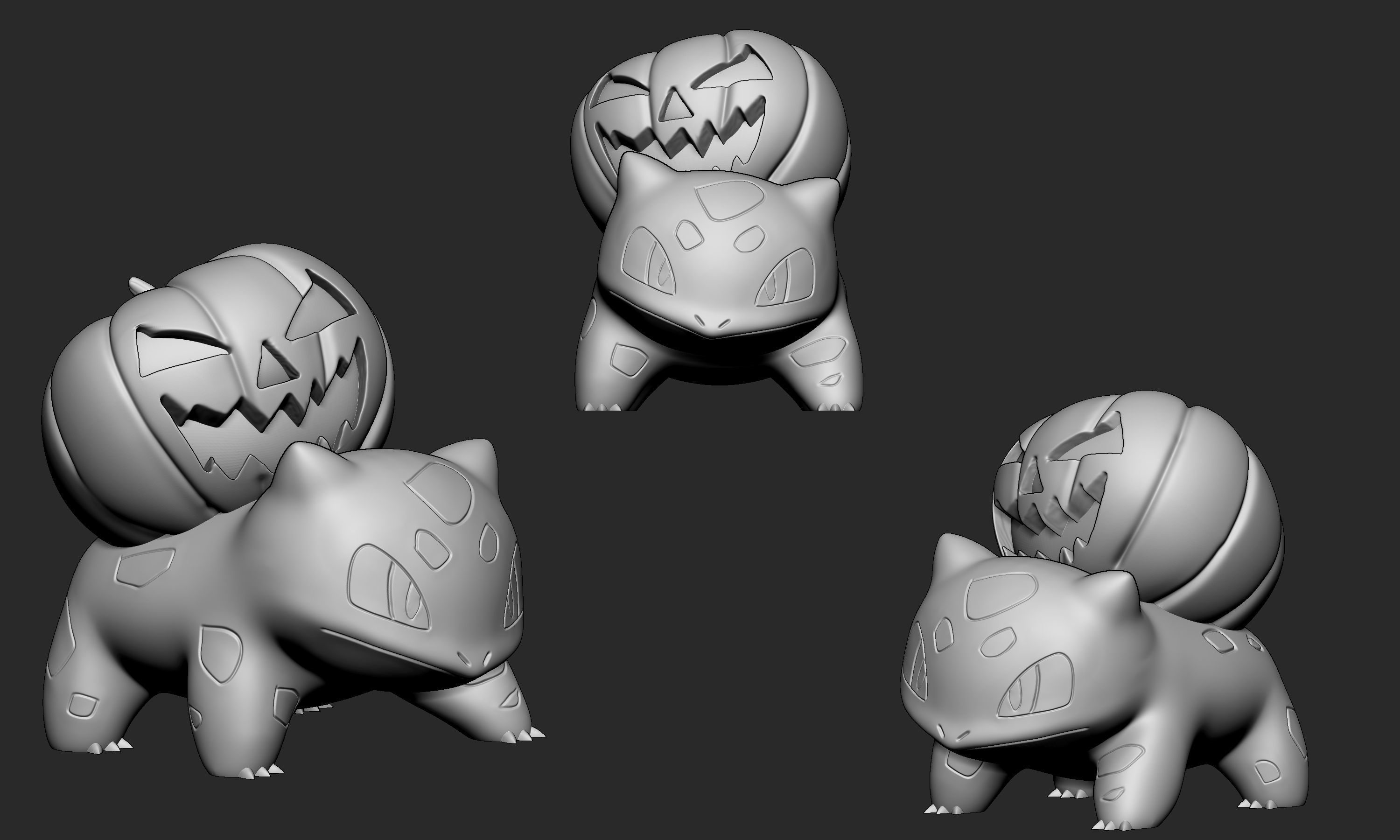 Pokemon - Bulbasaur Ivysaur and Venusaur Halloween with 2 poses 3D ...