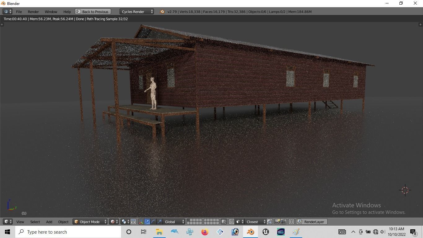 Rumah kayu panggung 007-008 free 3D model | CGTrader