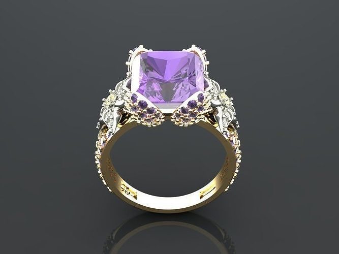 Flower ring 3D model 3D printable | CGTrader