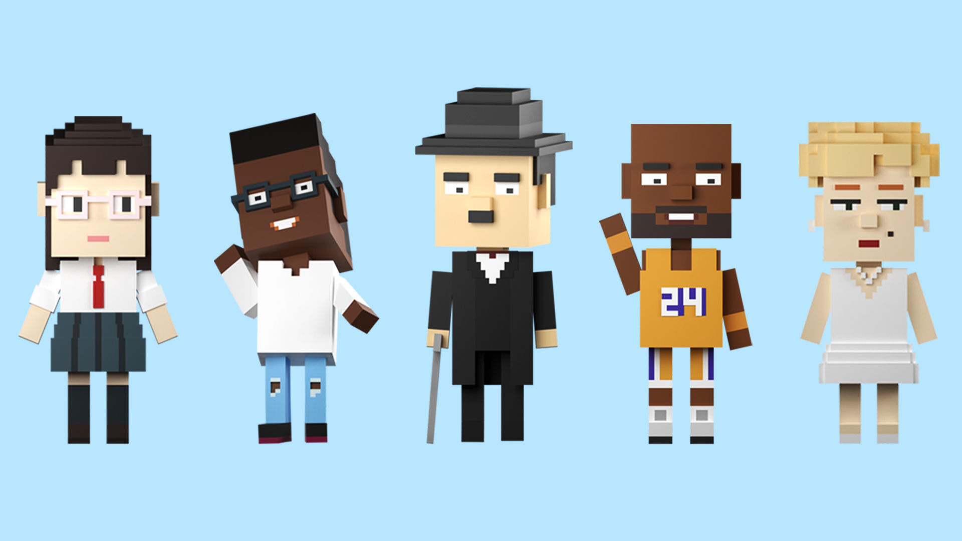 3D model Low poly characters 3 in voxel style VR / AR / low-poly | CGTrader