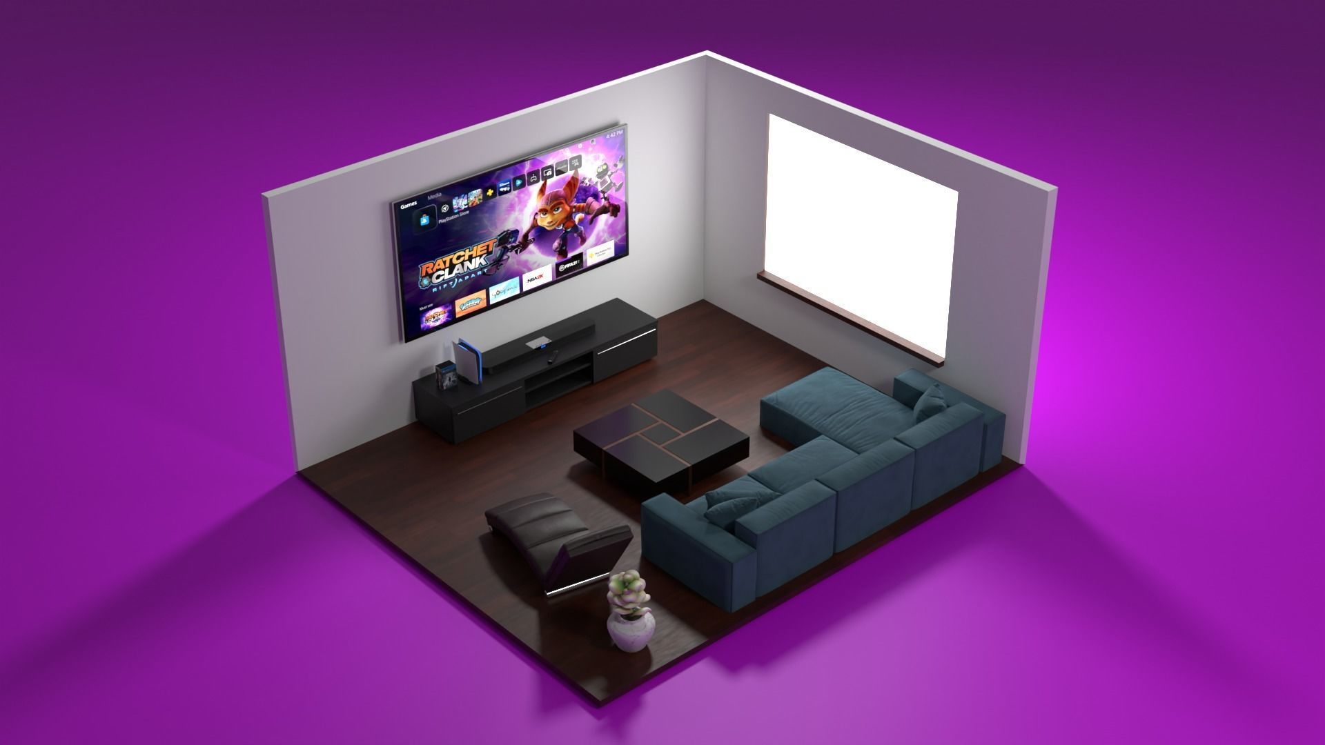 3D model Low Poly Room VR / AR / low-poly | CGTrader