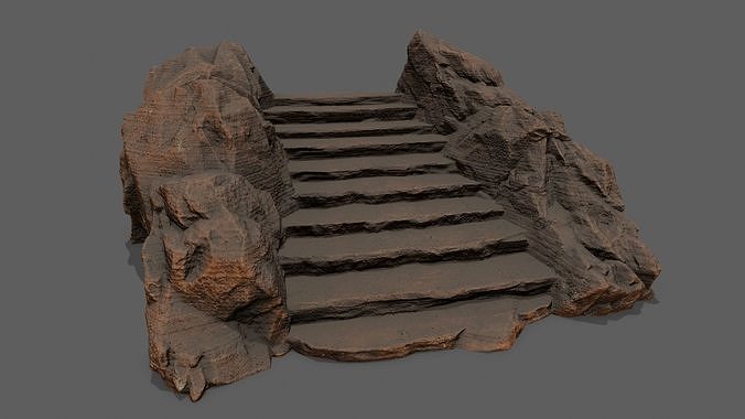 3D model Stairs rock staircase VR / AR / low-poly | CGTrader